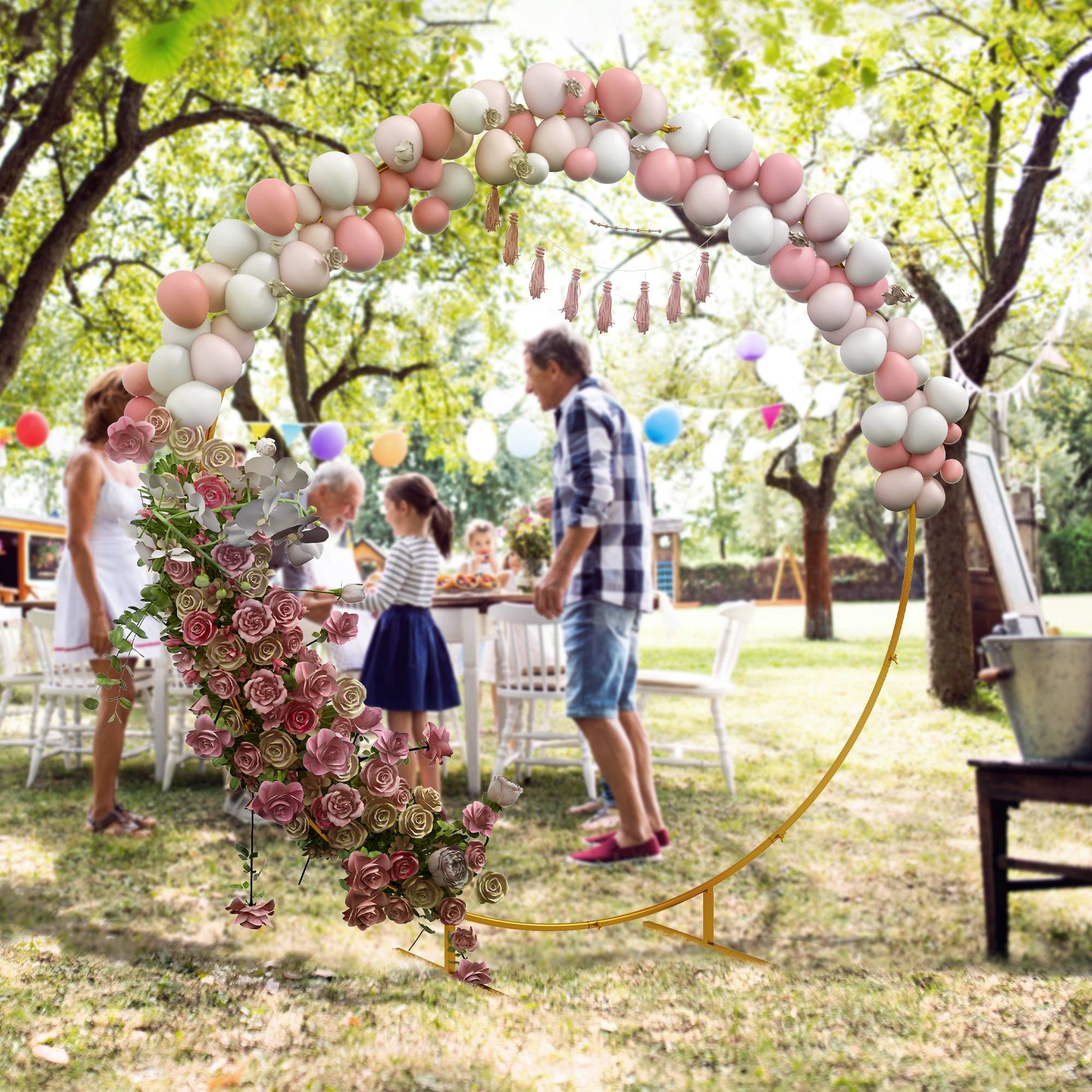 Arche de jardin acier doré 222 x 60 x 224 cm - PANGIVO - Jardiland