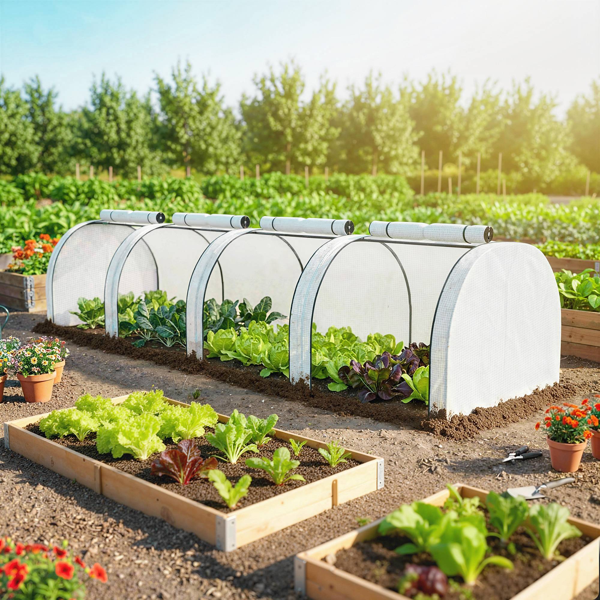 Mini serre de jardin serre à tomates 4 x 1 x 0,80 m acier PE anti-UV 4 ...