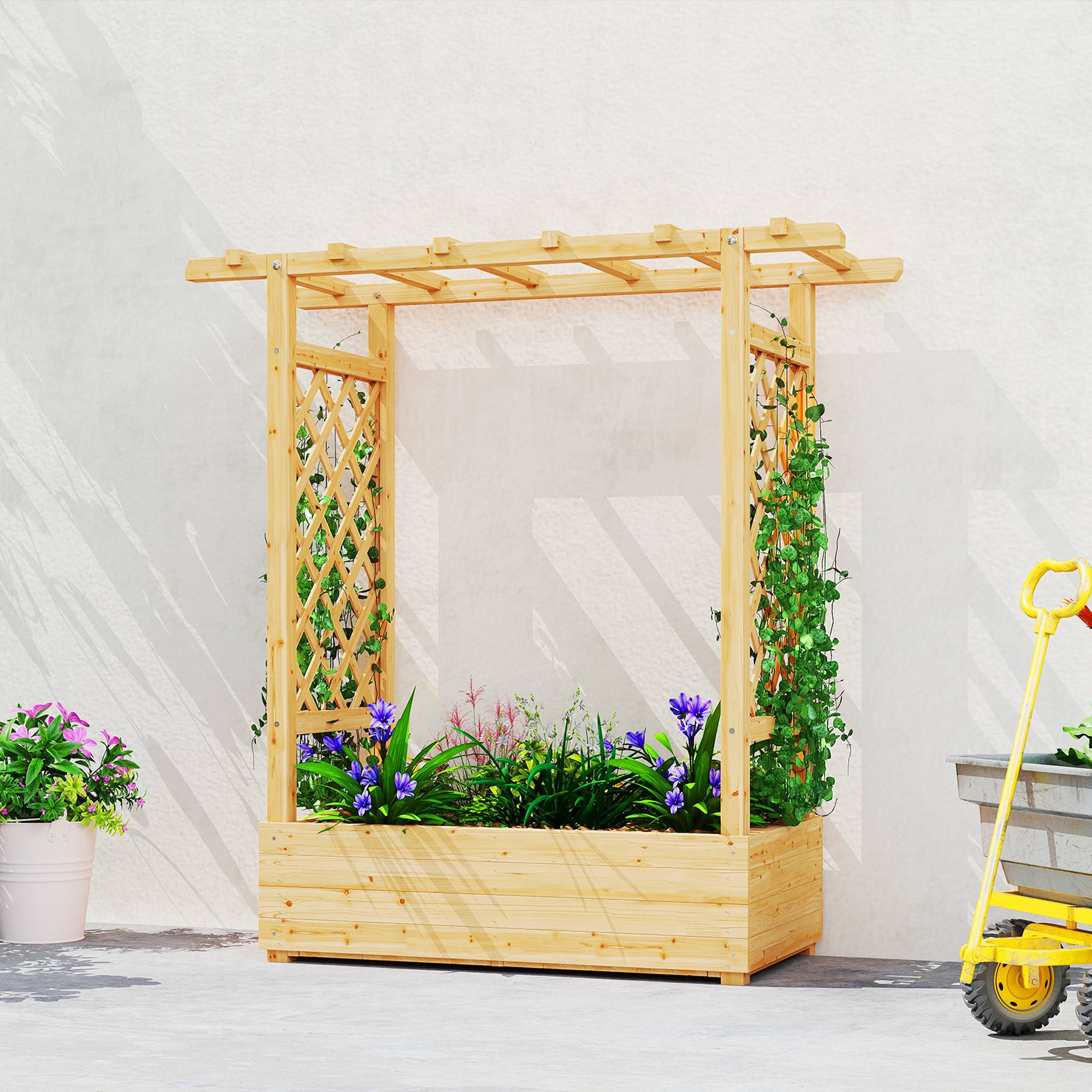 Jardinière surélevée bois naturel 110 x 44 x 113 cm - PANGIVO - Jardiland