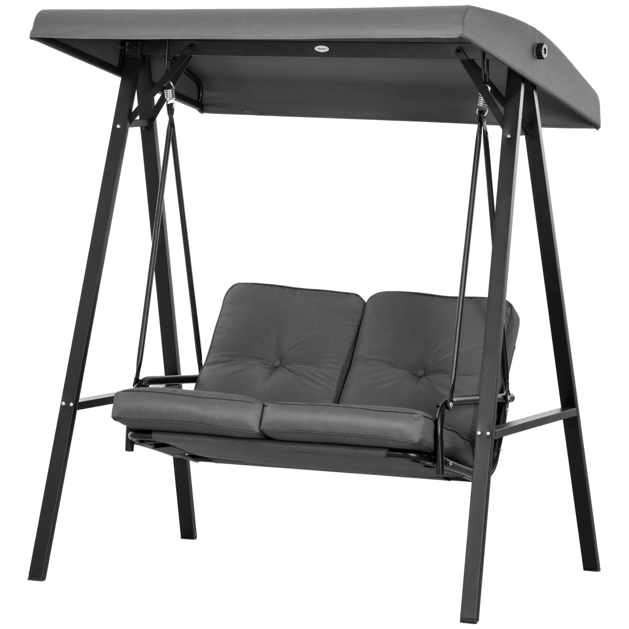 Balancelle de jardin acier thermolaqué gris foncé 145 x 116 x 172 cm ...