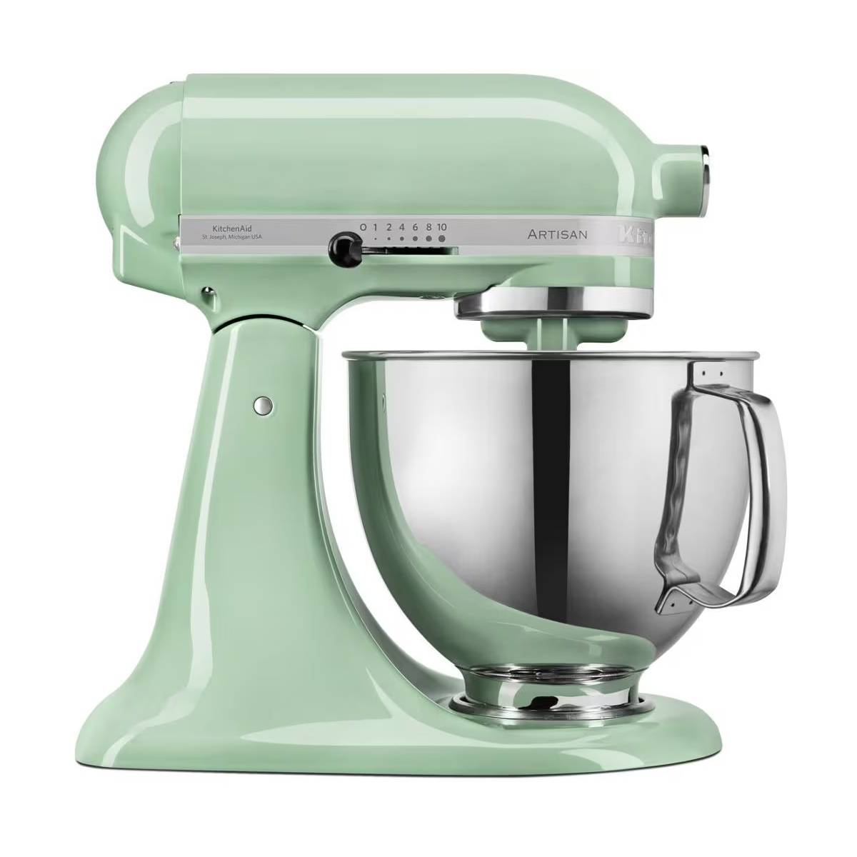 Robot pétrin 4.8l 300w macaron pistache 5KSM125EPT Kitchenaid - Jardiland