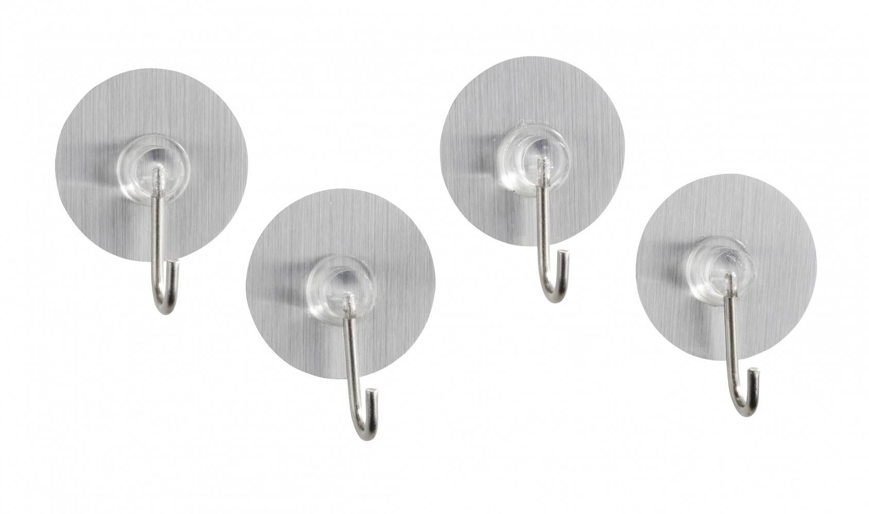 Lot de 4 petits crochets 1 tête chromé Static-loc - Jardiland