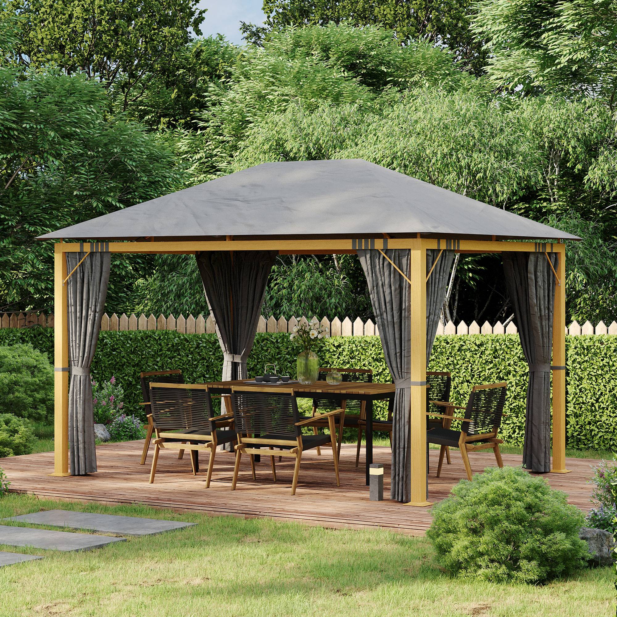Tonnelle aluminium 397 x 297 x 280 cm - PANGIVO - Jardiland