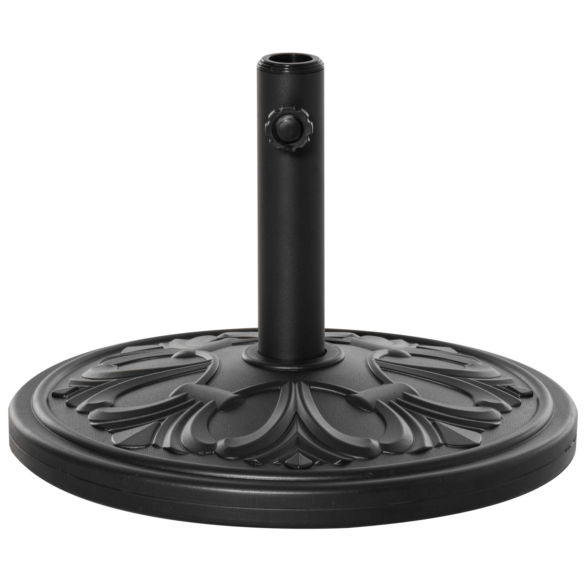 Pied de parasol en HDPE et ciment noir antique 48 x 48 x 34 cm ...