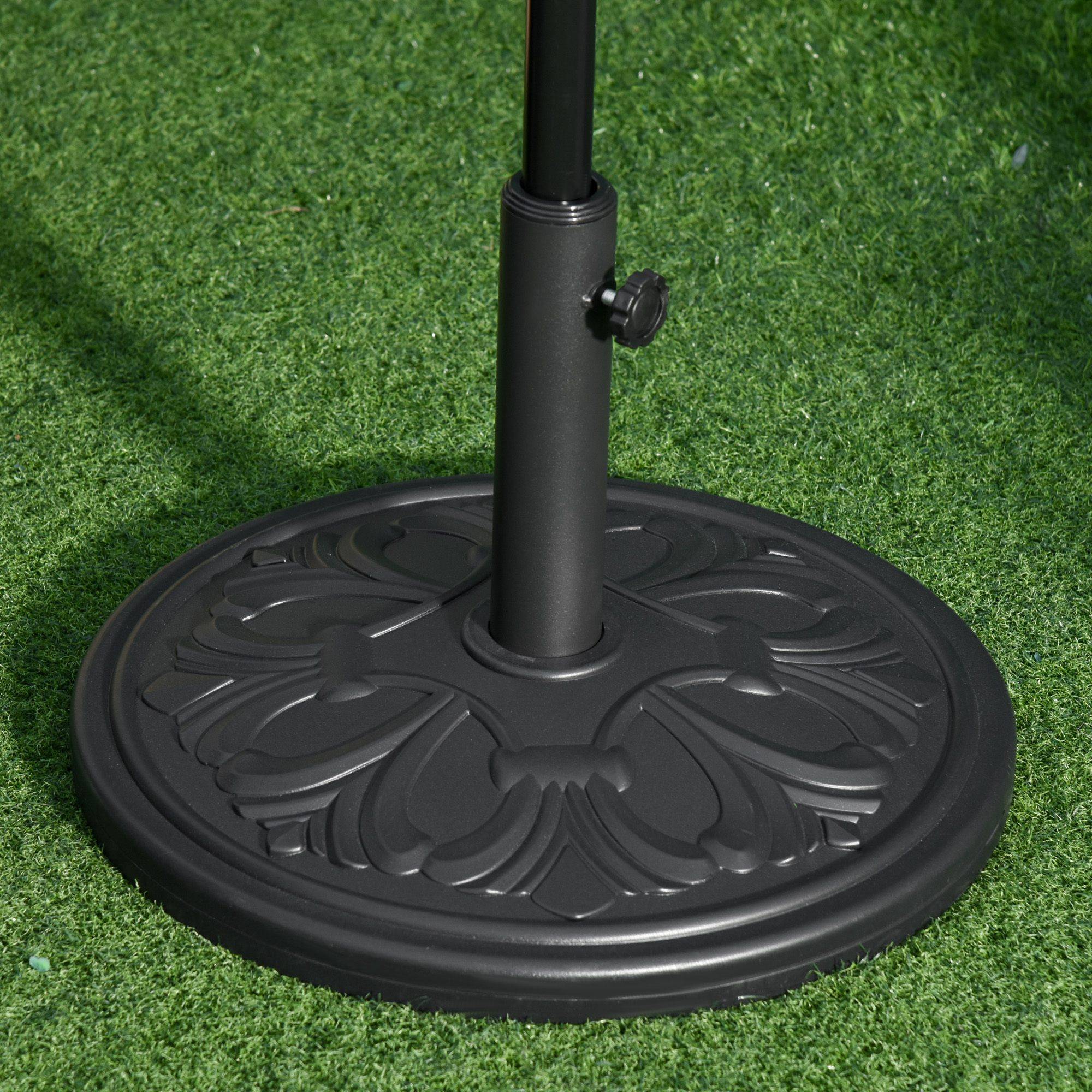 Pied de parasol en HDPE et ciment noir antique 48 x 48 x 34 cm ...