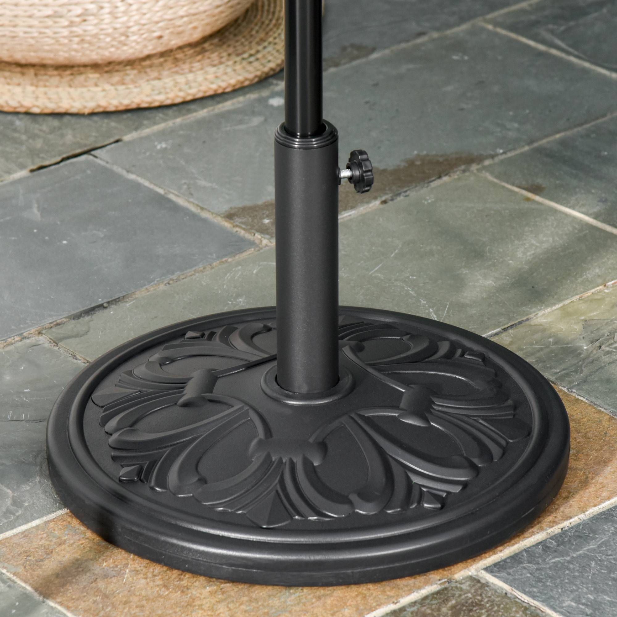 Pied de parasol en HDPE et ciment noir antique 48 x 48 x 34 cm ...