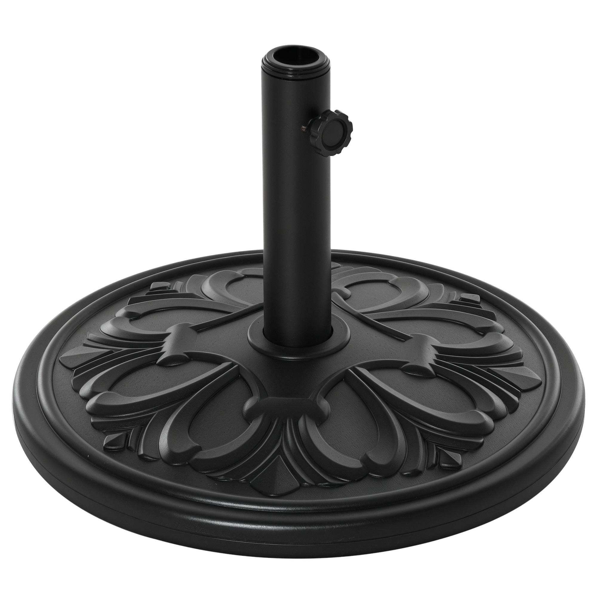 Pied de parasol en HDPE et ciment noir antique 48 x 48 x 34 cm ...