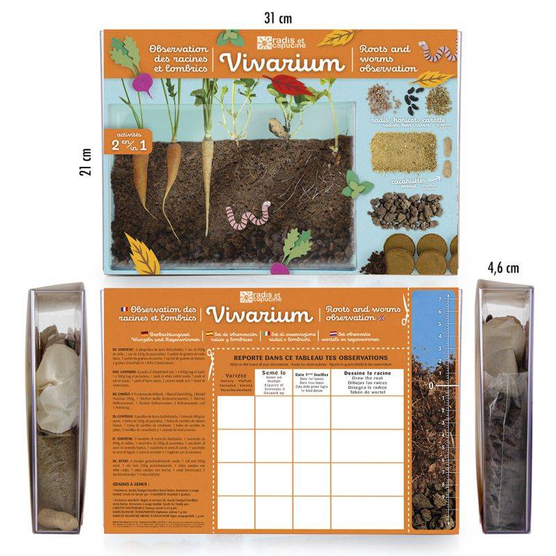 Radis et Capucine - Vivarium - Observation des racines et vers de terre ...