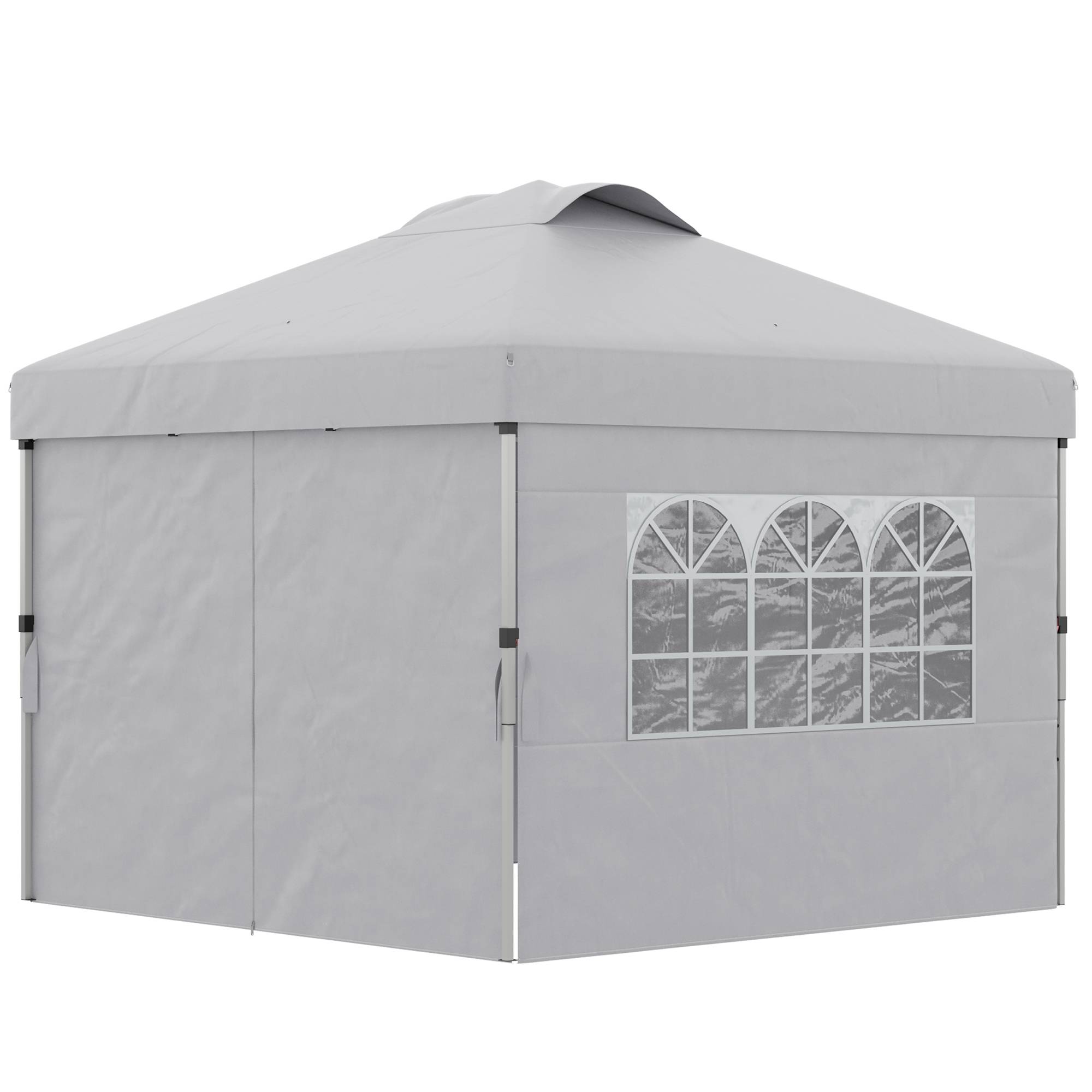 Tonnelle pliante aciers blanc 297 x 297 x 284 cm - PANGIVO - Jardiland