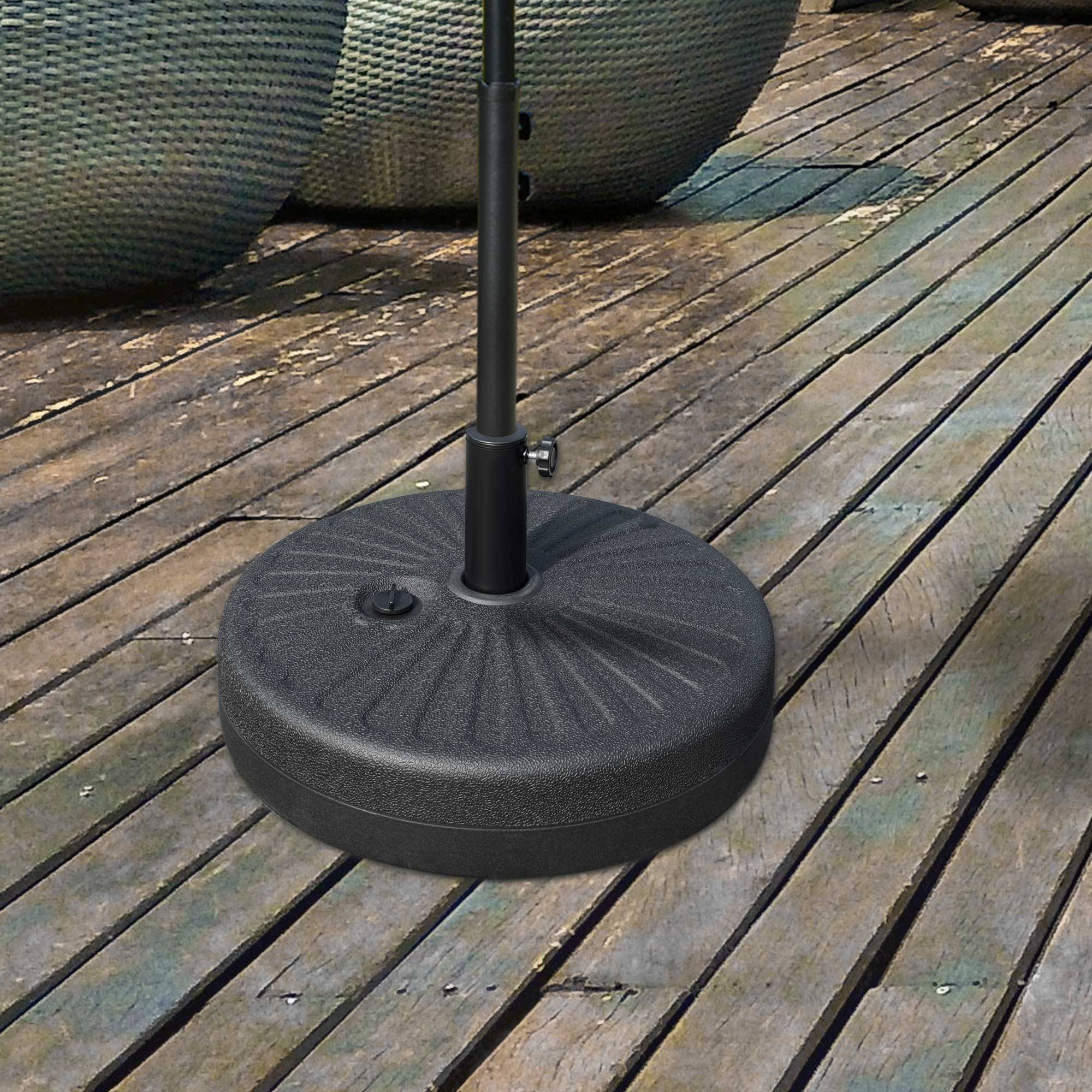 Pied de parasol rond en plastique pour terrasse lestable 25kg avec ...