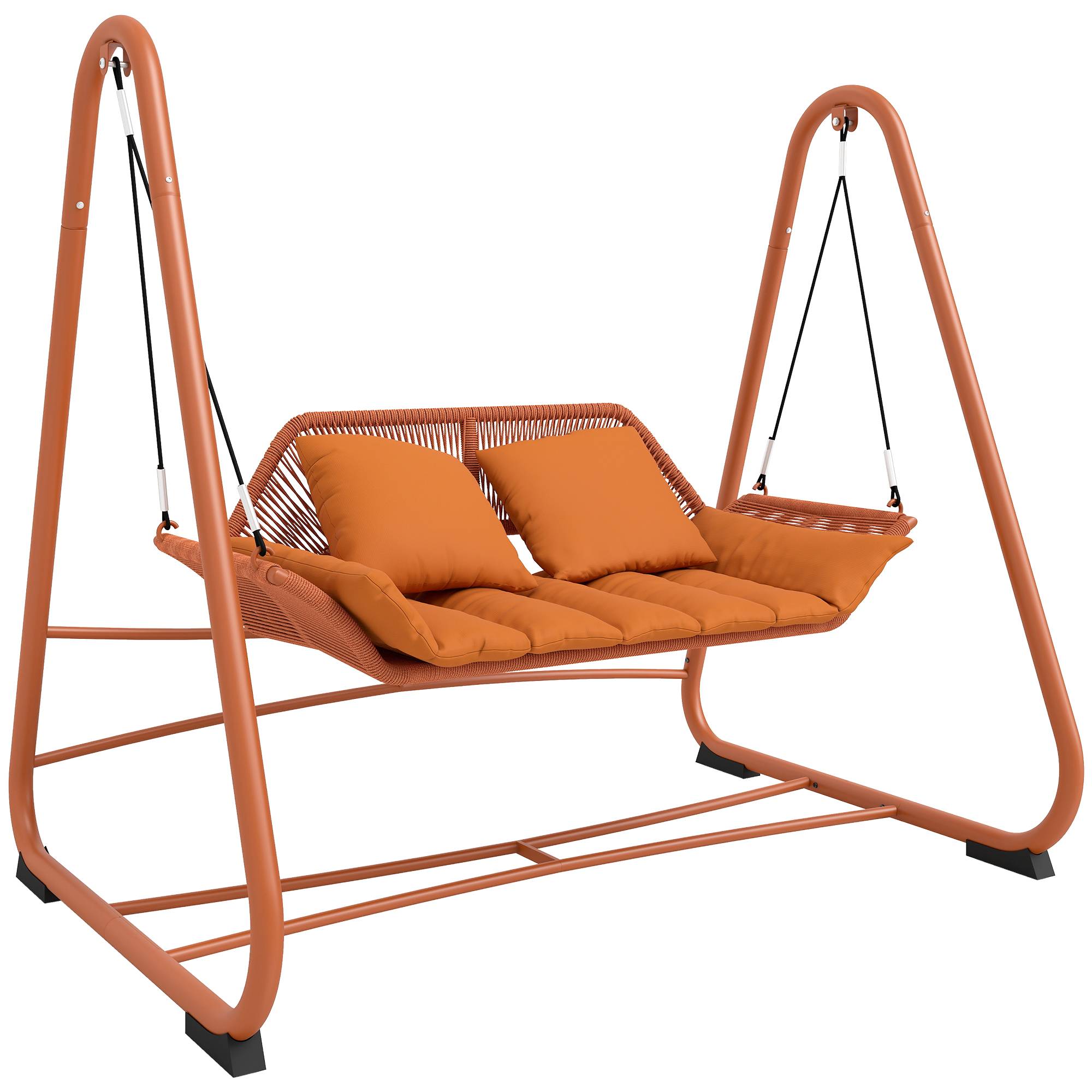 Balancelle de jardin métal terracotta 174 x 120 x 162 cm - PANGIVO ...
