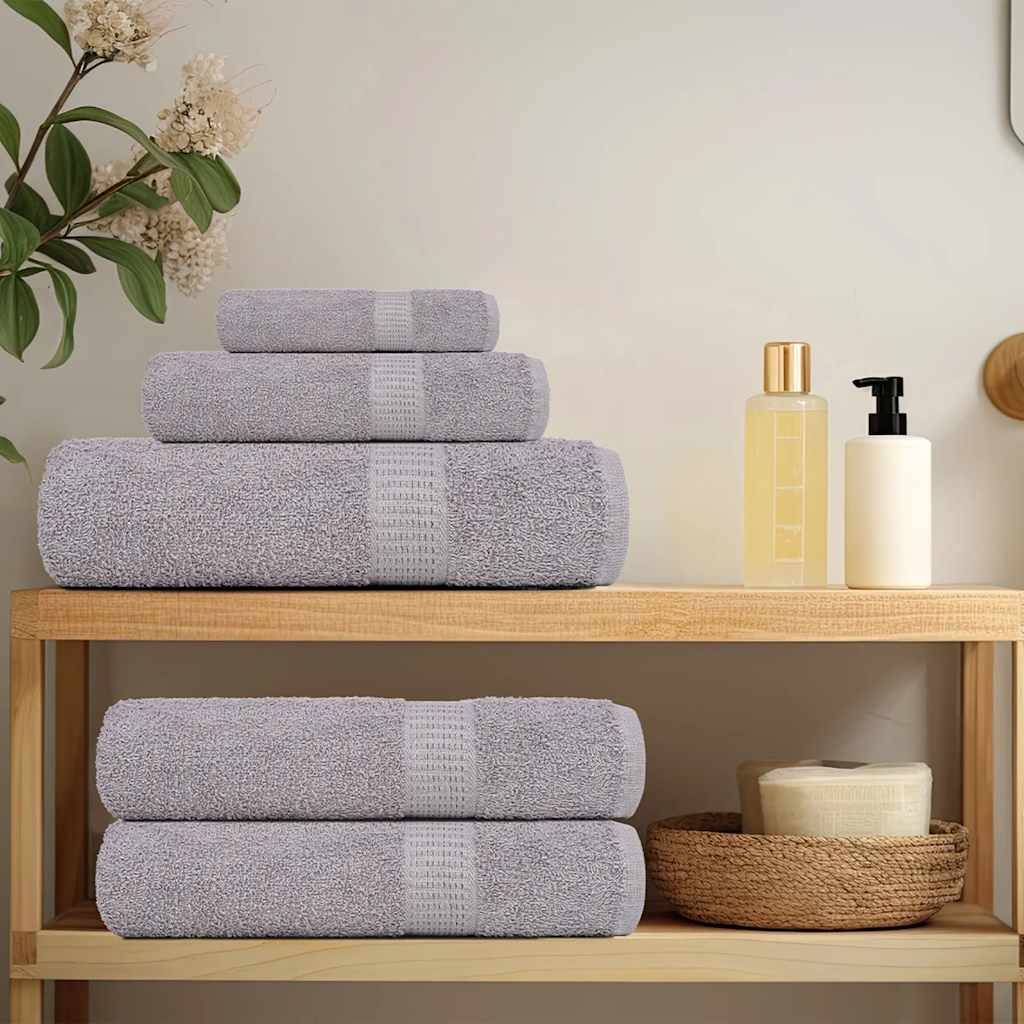 Serviettes de toilette FROGN 2 pièces Gris 30x30 cm 360 g/m² Maison ...