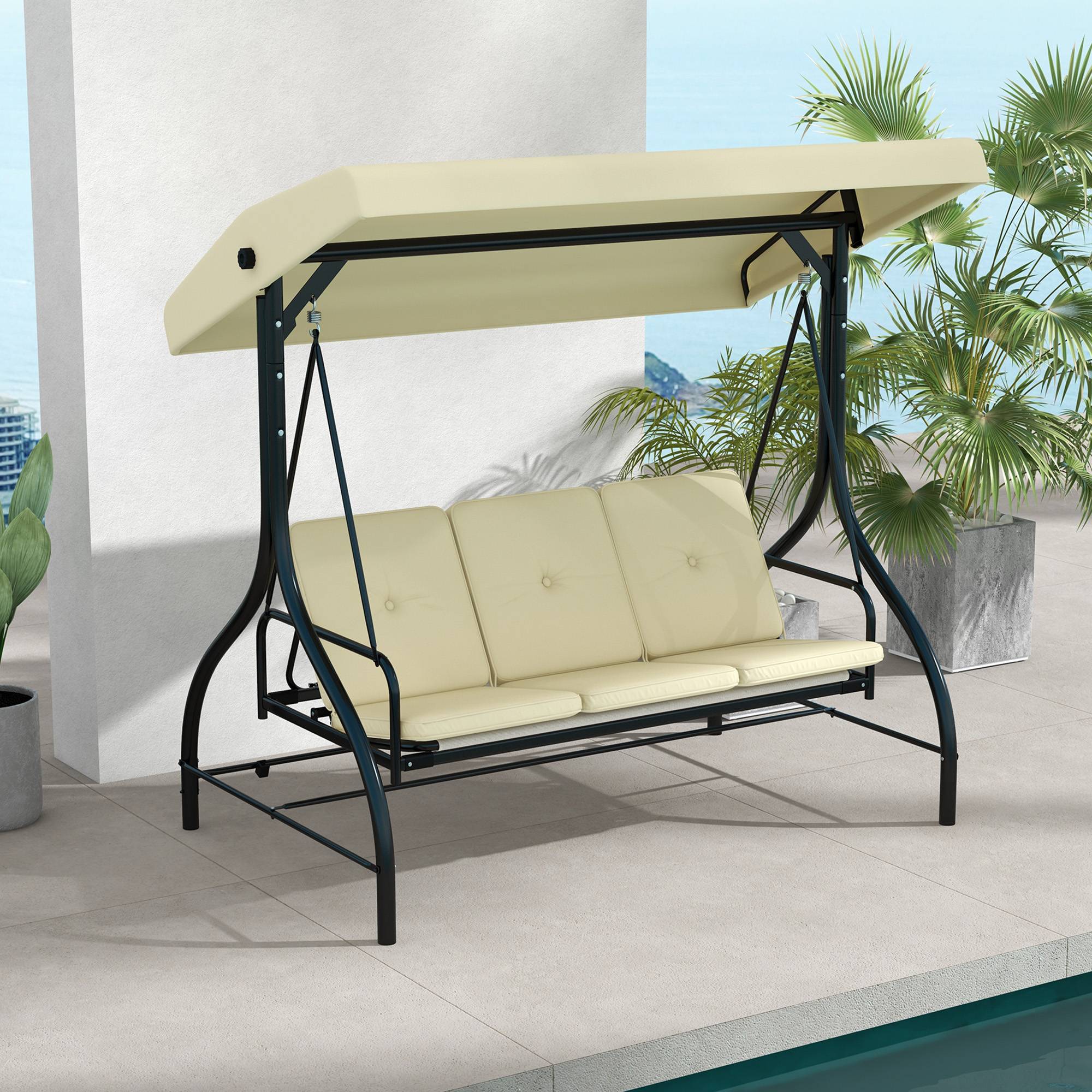 Balancelle de jardin acier 195 x 117 x 175 cm - PANGIVO - Jardiland