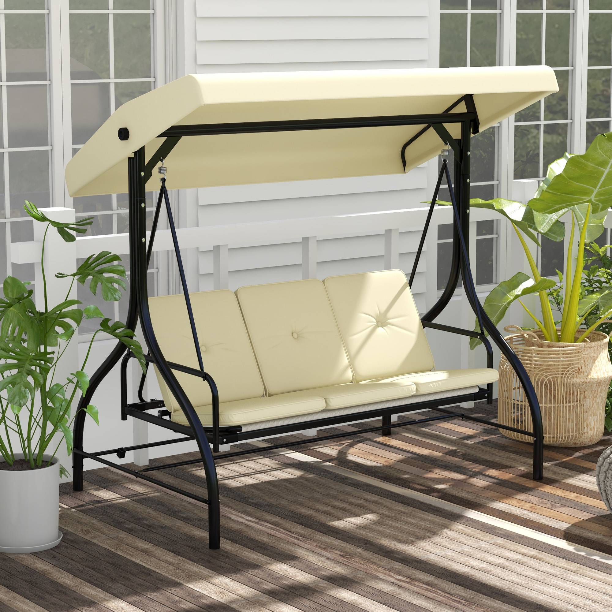Balancelle de jardin acier 195 x 117 x 175 cm - PANGIVO - Jardiland