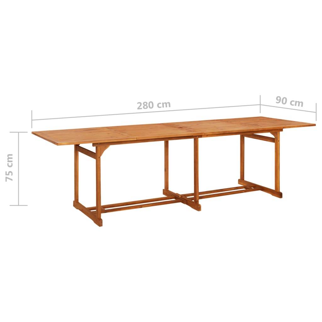 Table à dîner de jardin | Table d'extérieur 280x90x75 cm Bois d'acacia ...