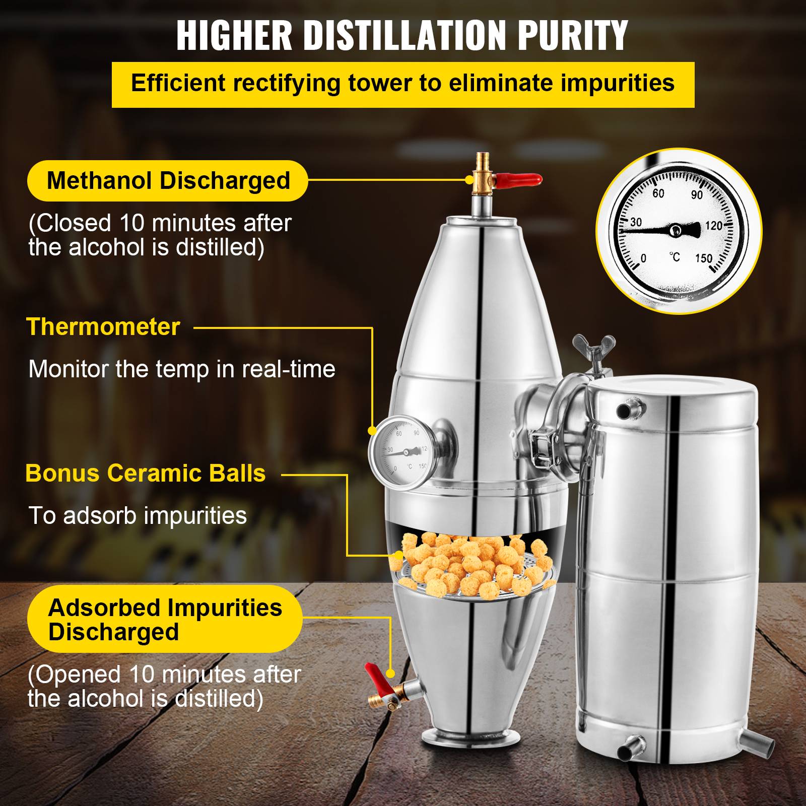 Distillateur d'eau 70 L alambic inox, kit fermentoir 17,5 kg riz, pour ...