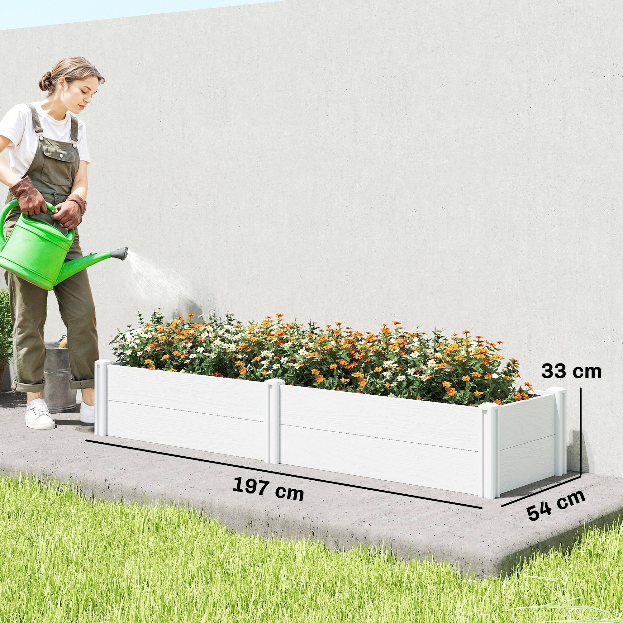 Carré potager vinyle blanc 197 x 54 x 33 cm - PANGIVO - Jardiland