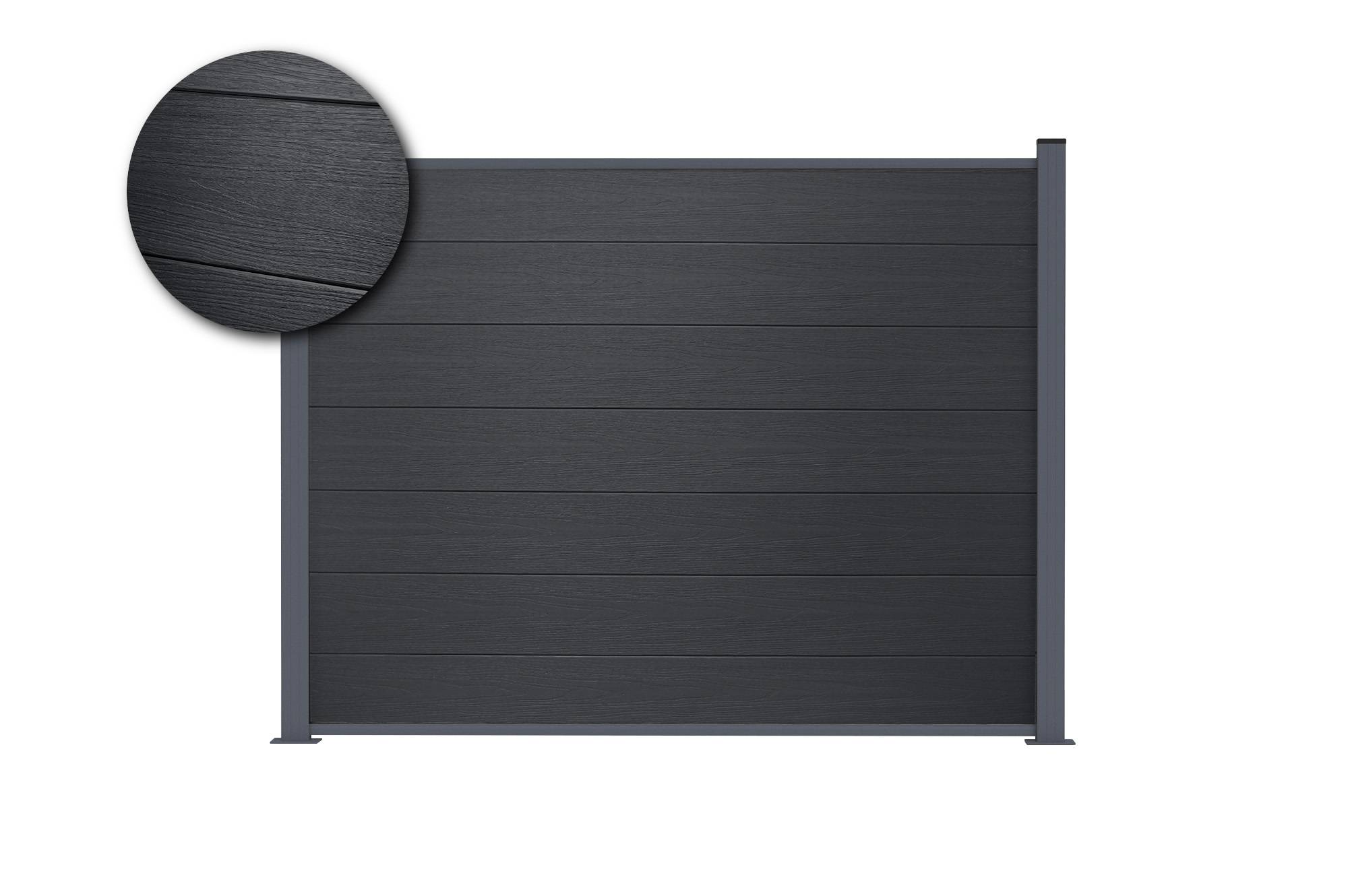 Clôture composite Stockhorn 10 m, hauteur 150 cm, sur plaques de base ...
