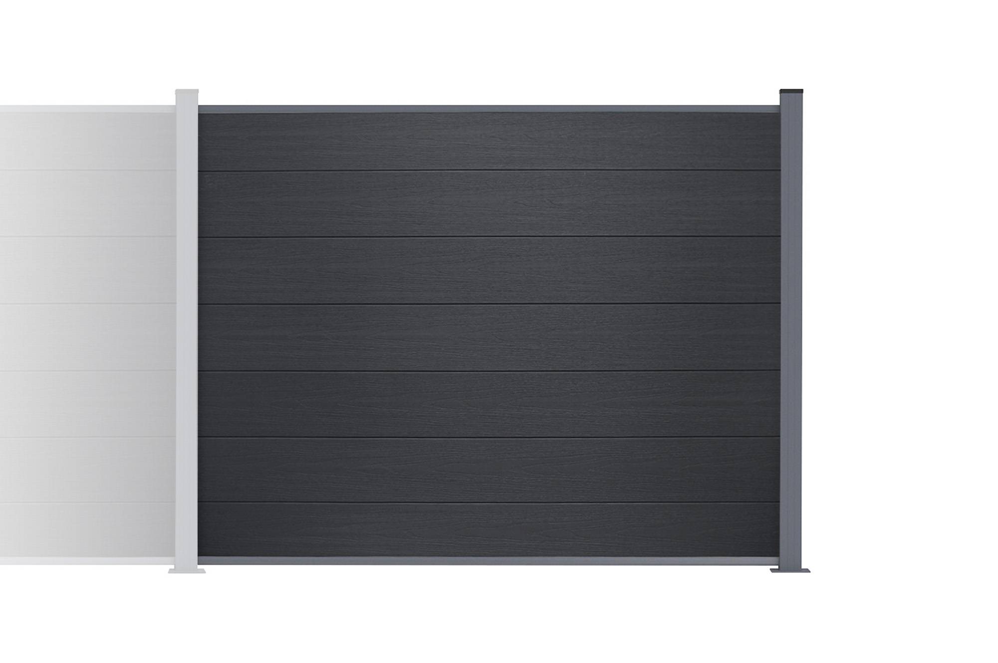 Clôture composite Stockhorn 10 m, hauteur 150 cm, sur plaques de base ...