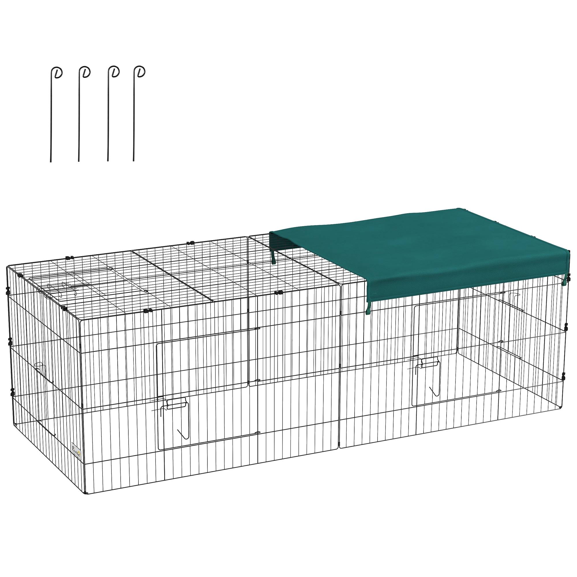 Enclos pour petits animaux acier vert 220 x 85 x 70 cm - PANGIVO ...
