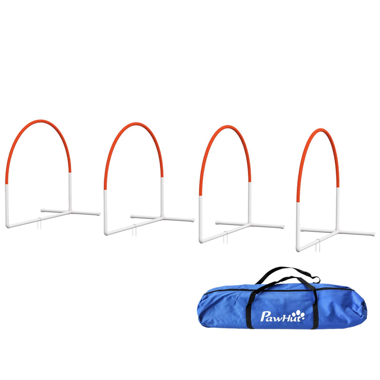 Kit d'agilité pour chien plastique blanc et orange 89 x 69 x 99 cm ...