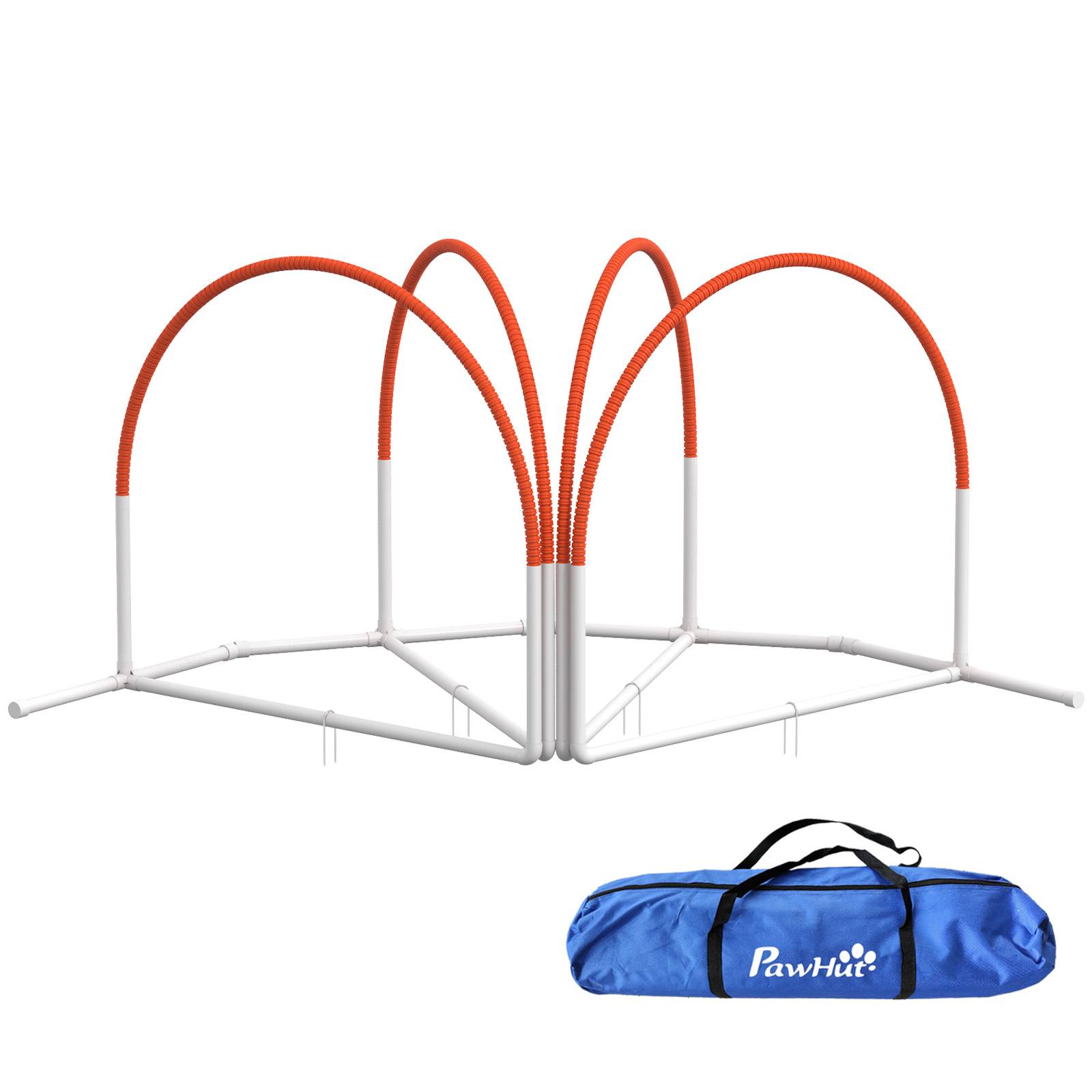 Kit d'agilité pour chien plastique blanc et orange 89 x 69 x 99 cm ...