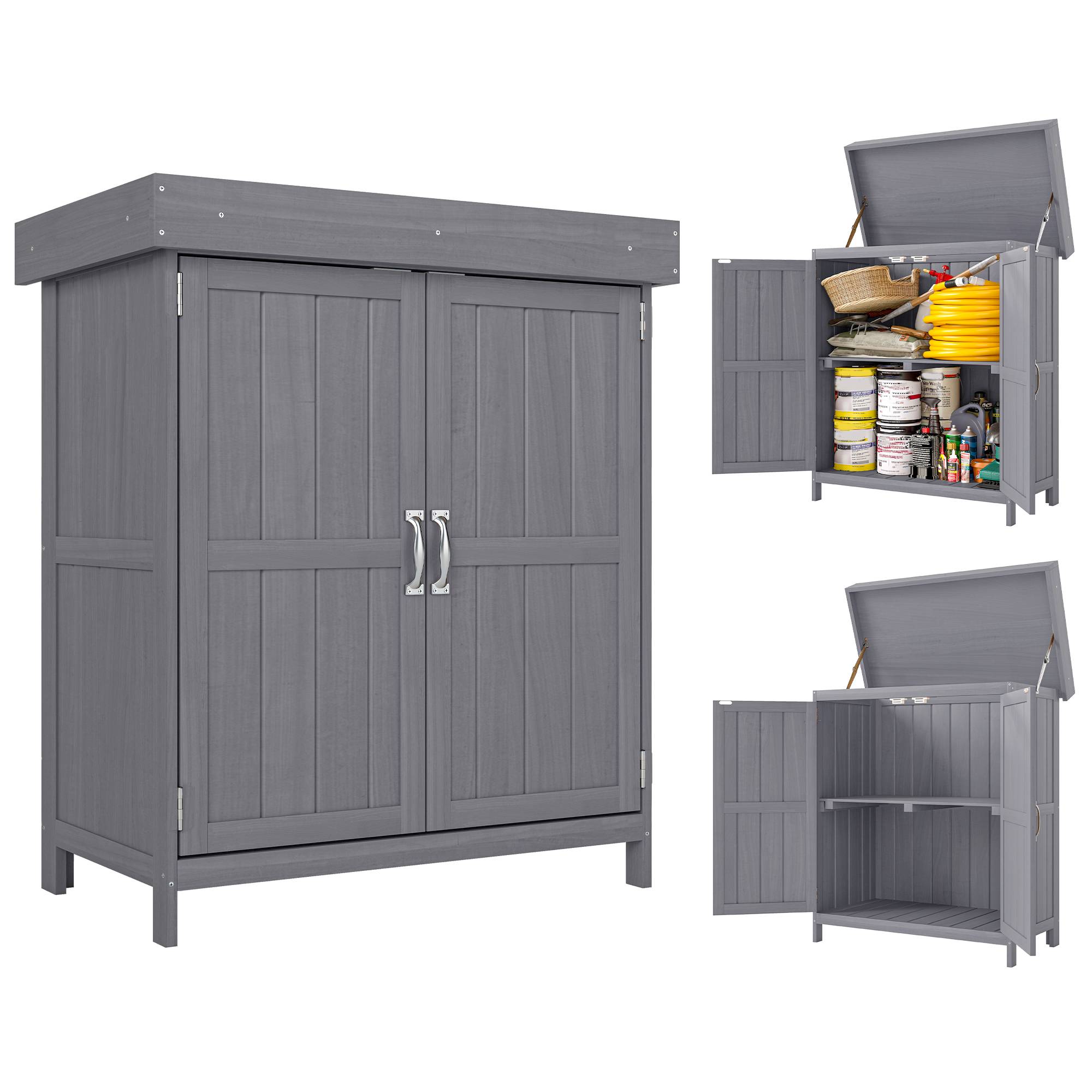 Armoire de jardins bois gris 74 x 43 x 88 cm - PANGIVO - Jardiland