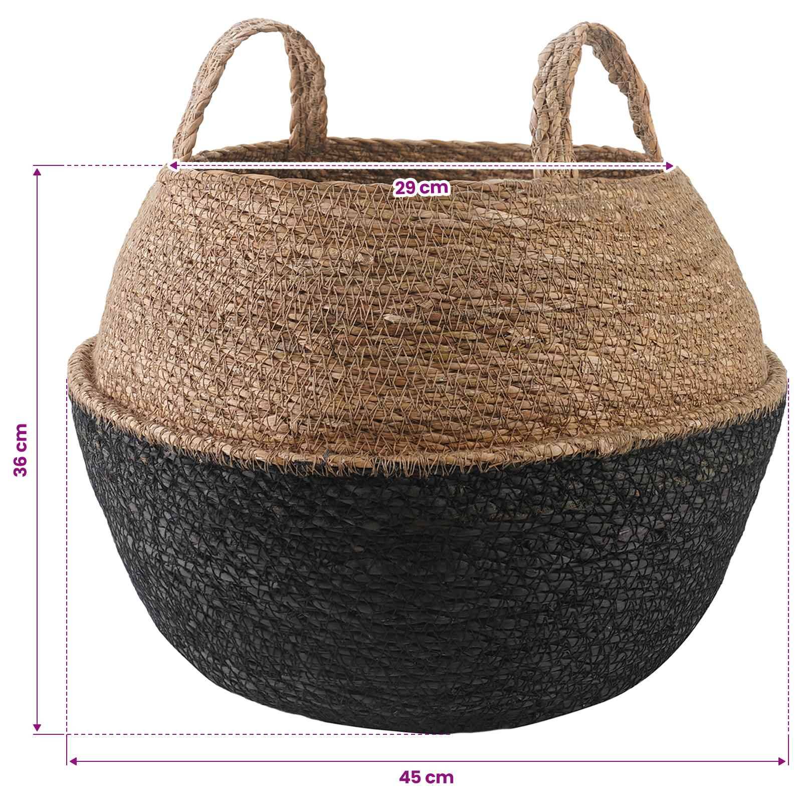 Pot de fleurs herbe de mer noir 45 x 45 x 36 cm - PANGIVO - Jardiland
