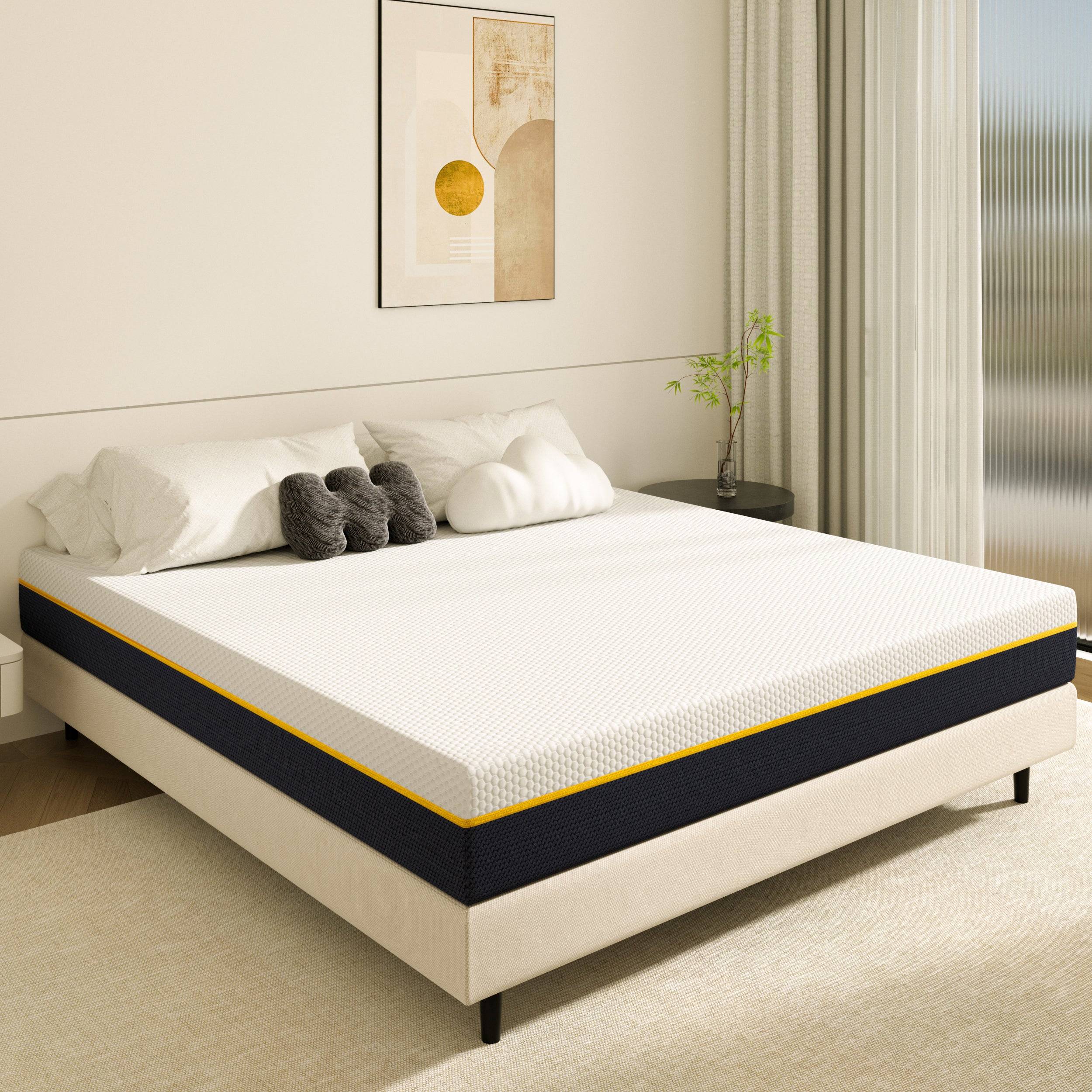 Matelas double en mousse à mémoire de forme, 140 x 190 cm, épaisseur 17 ...