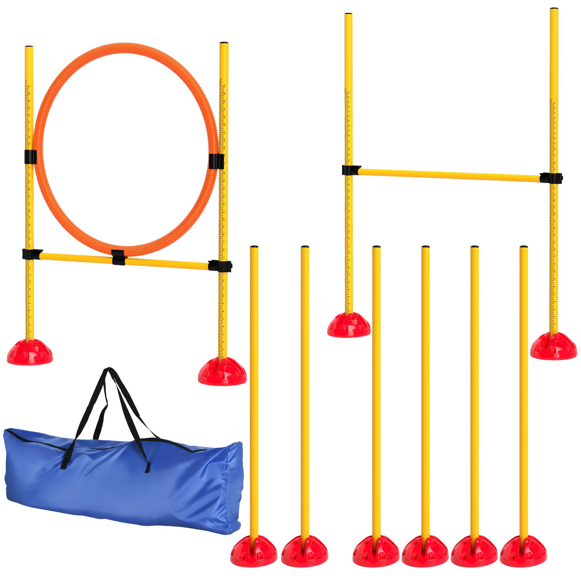 Kit d'agility pour chien plastique orange et jaune 124 x 19.5 x 103 cm ...