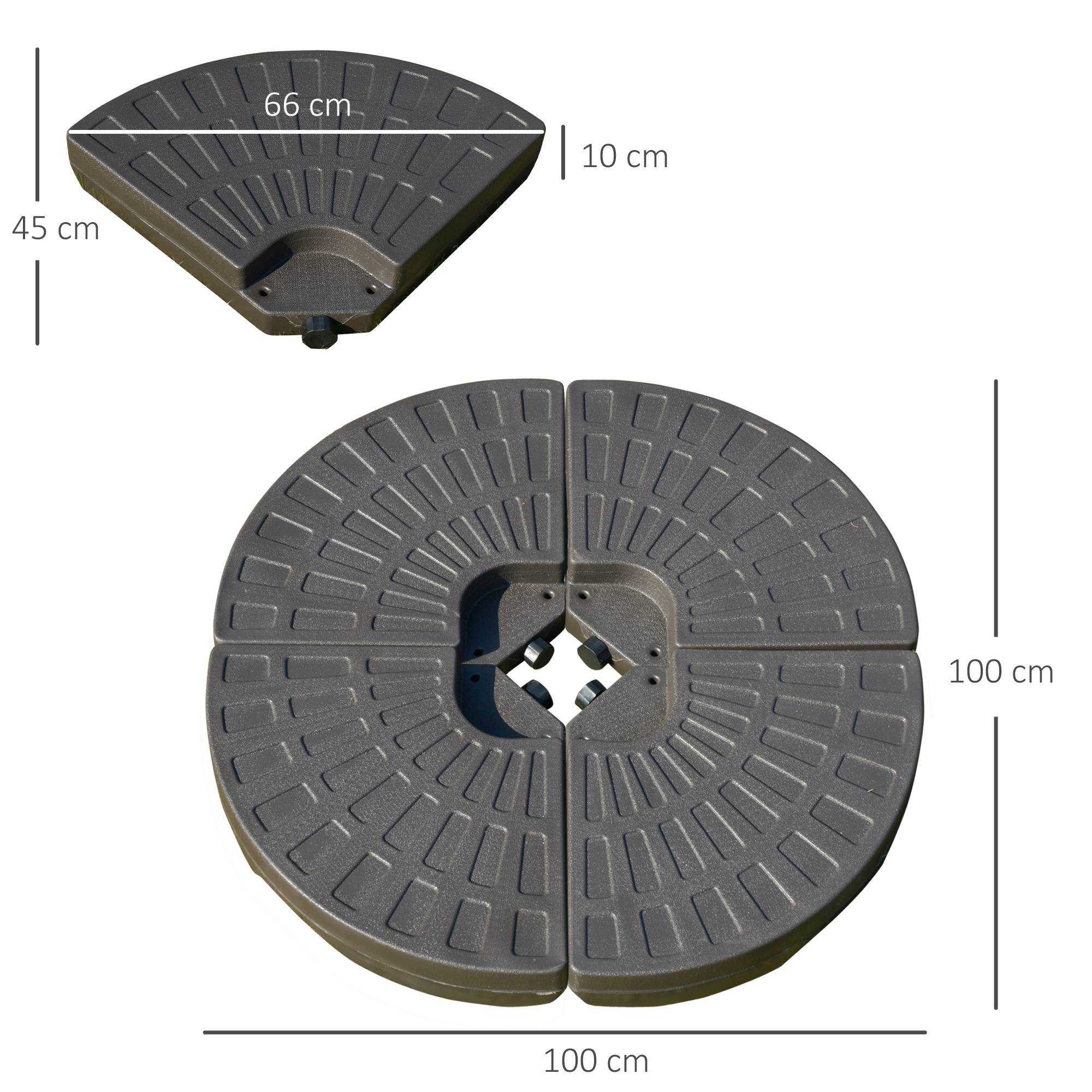 Dalles de lestage pour parasol en HDPE café 100 x 100 x 10.5 cm ...