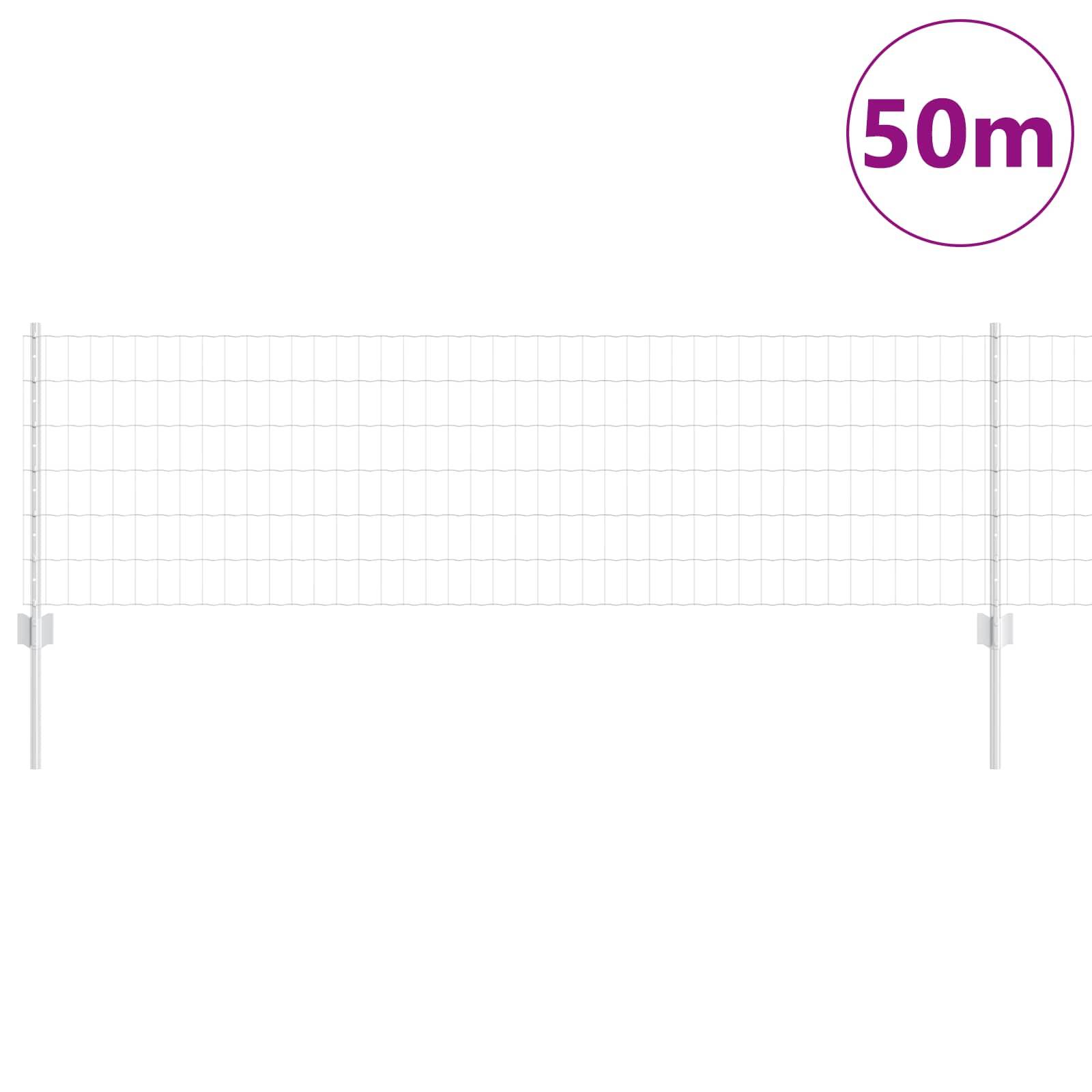 Clôture avec poteau Acier Argenté 0,6 x 50 m, Poids :32.06kg - PANGIVO ...