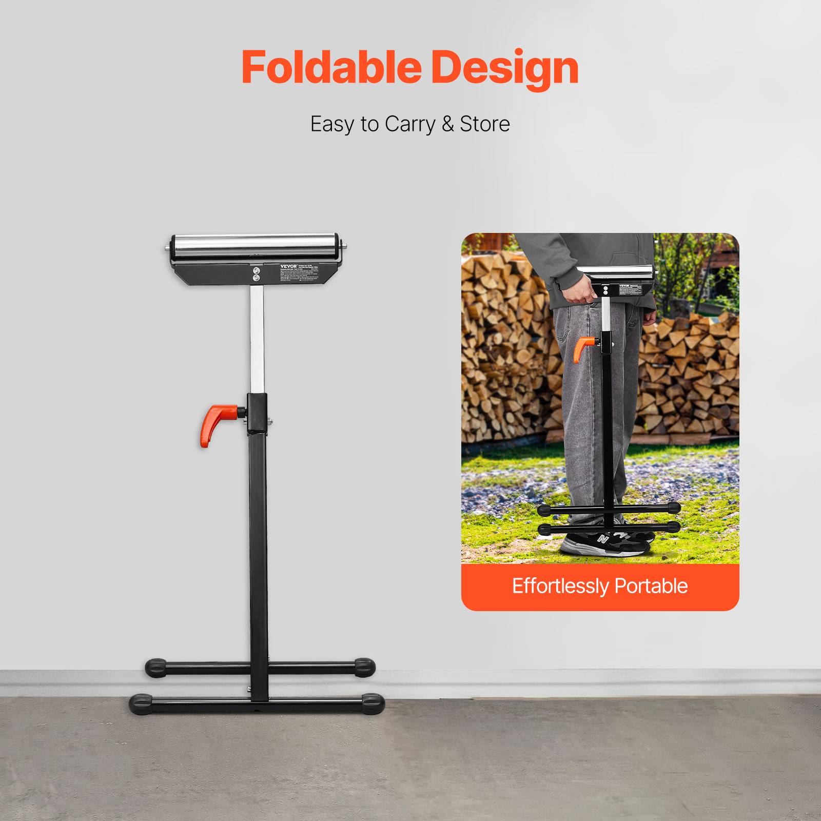 VEVOR Servante rouleaux lot 2, charge 61kg, hauteur réglable. - Jardiland