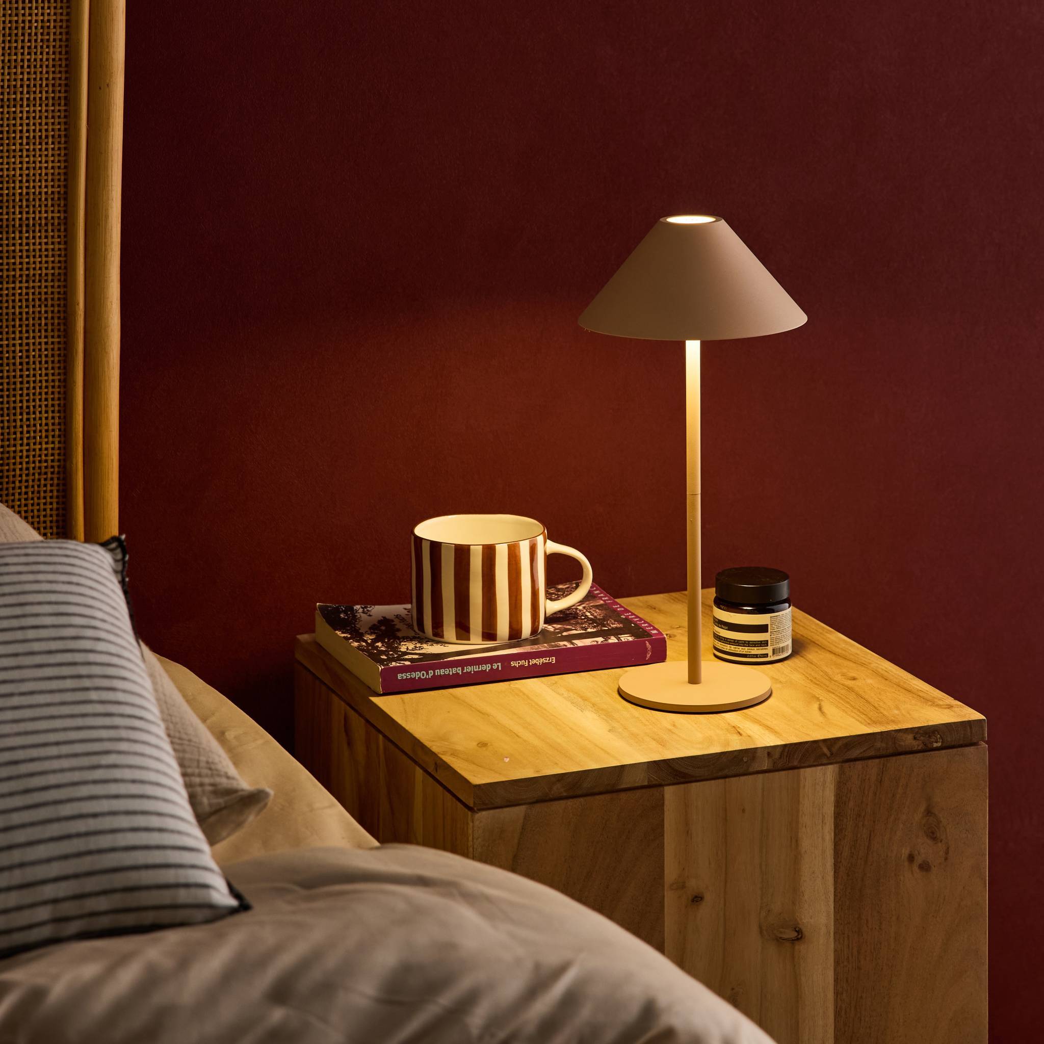 Lampe à poser intérieur/extérieur LED sans fil rechargeable Adam beige ...