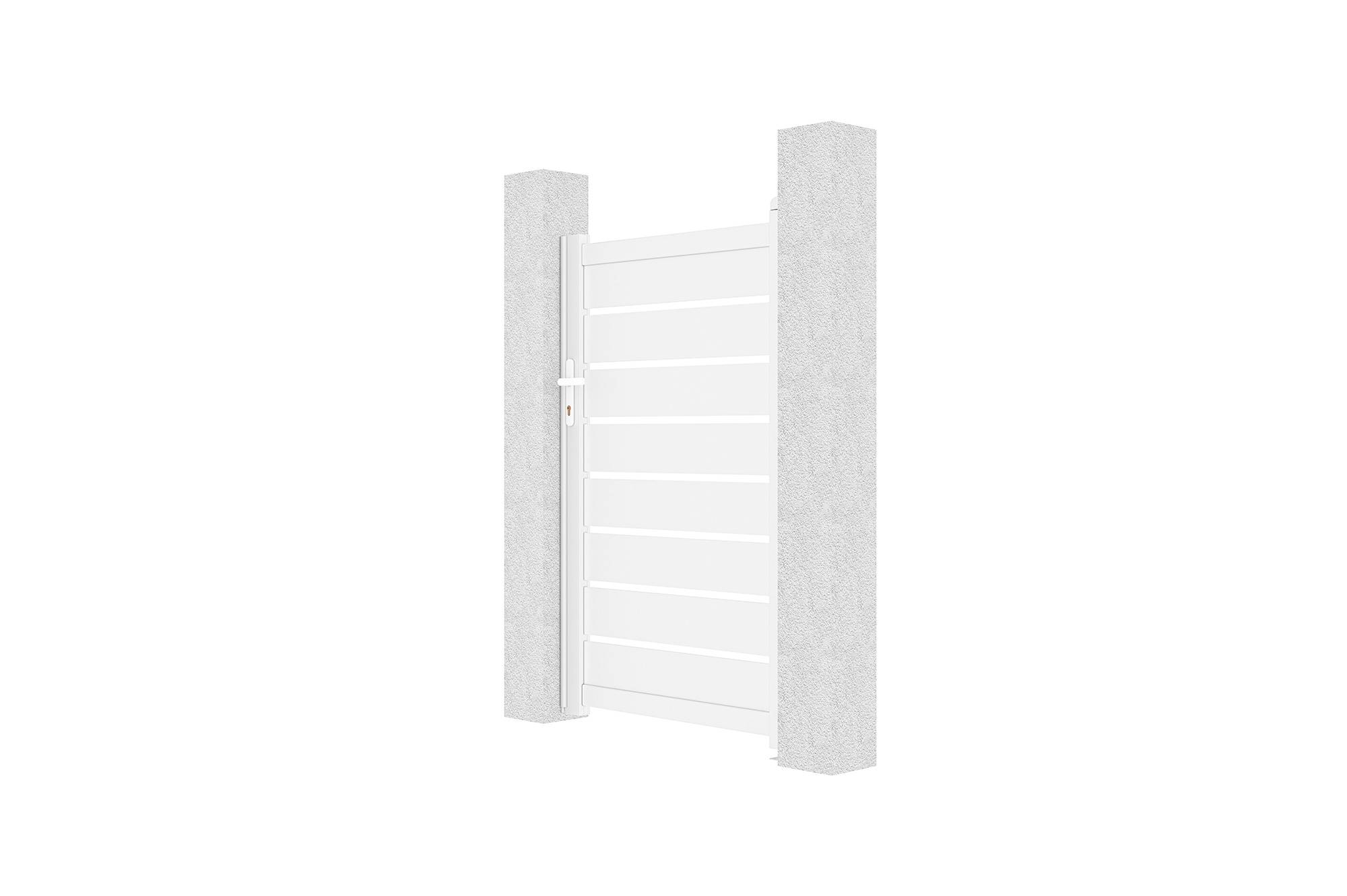 Portillon 1m VOGEL H.160 aluminium blanc + 2 poteaux EIFEL H.190 cm 100 ...