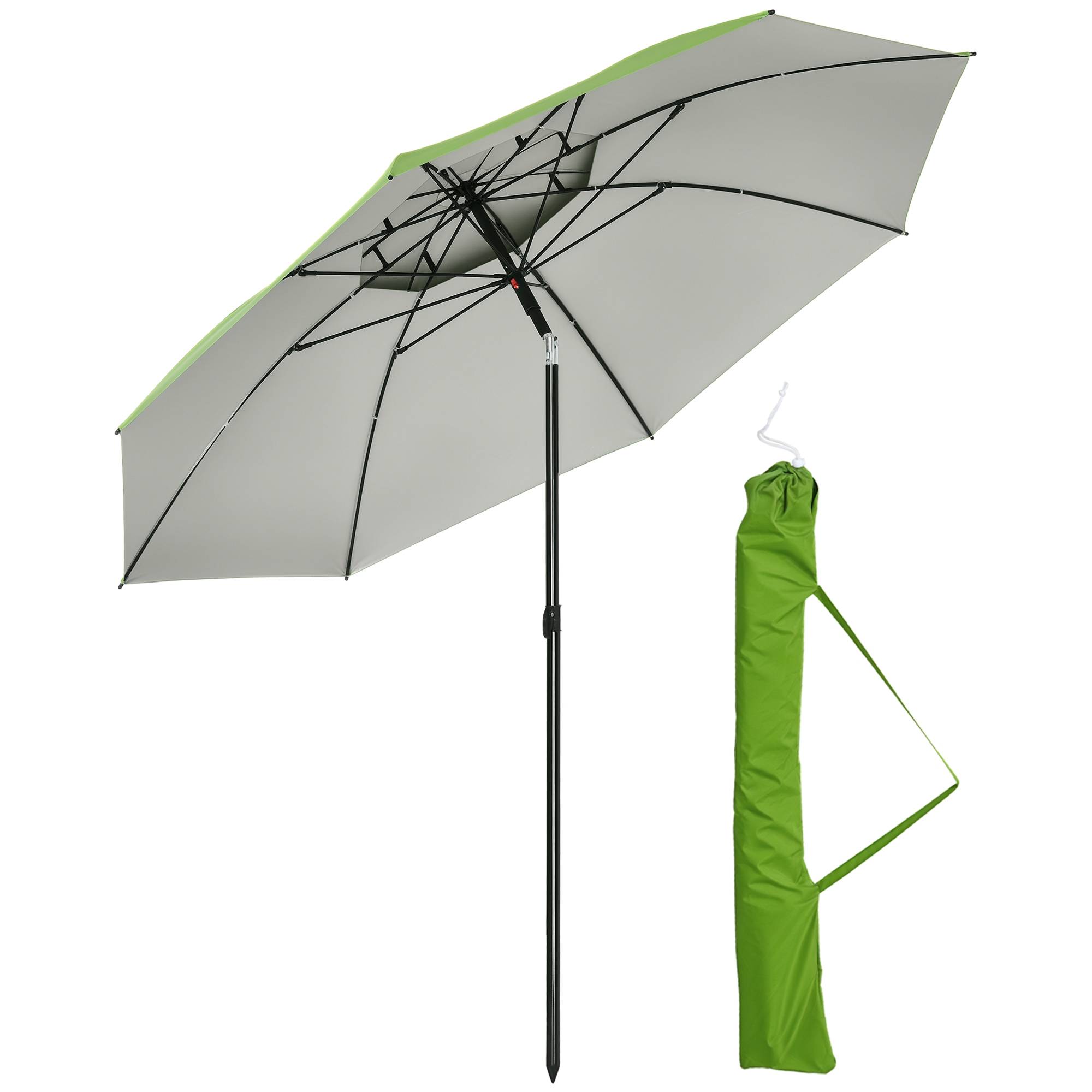 Parasol Polyester Vert 185x185x205 cm - Jardiland