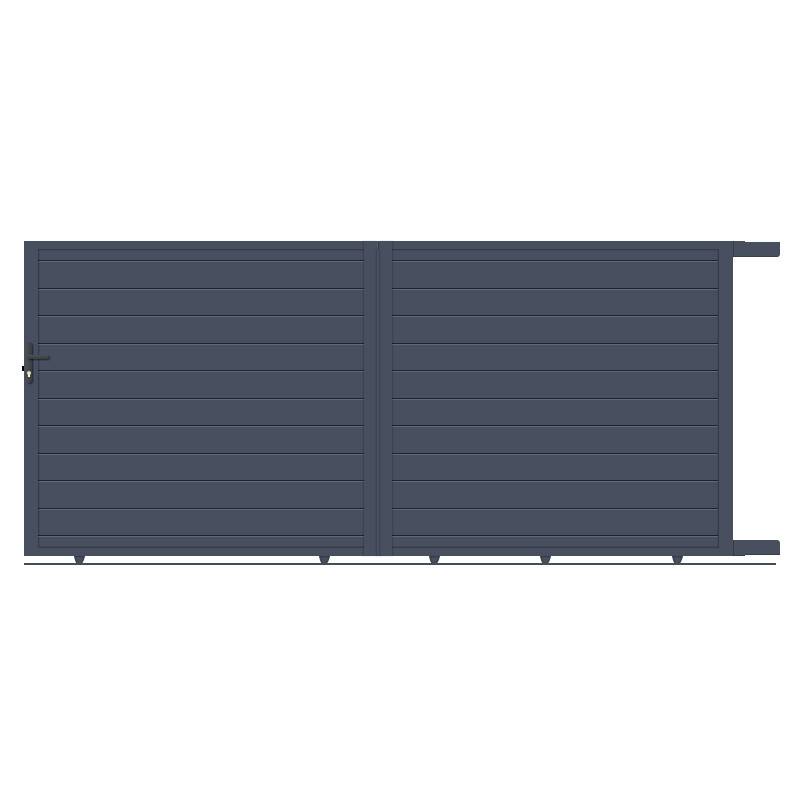 Portail coulissant aluminium anthracite 300x173 cm avec accessoires X ...