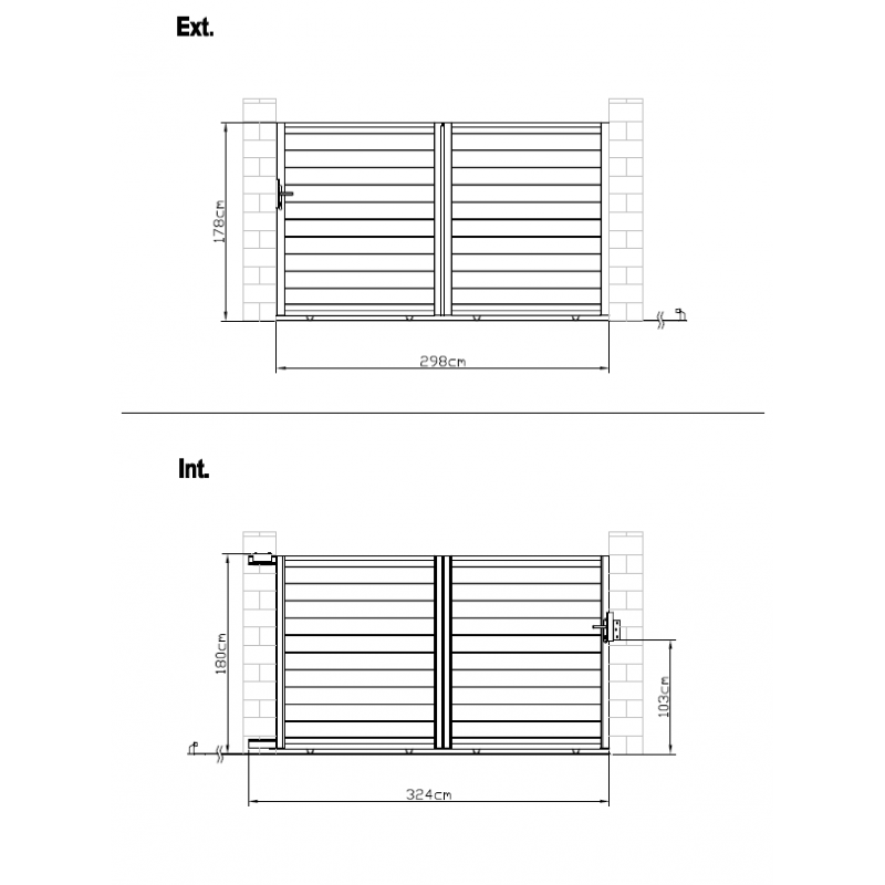 Portail coulissant aluminium anthracite 300x173 cm avec accessoires X ...