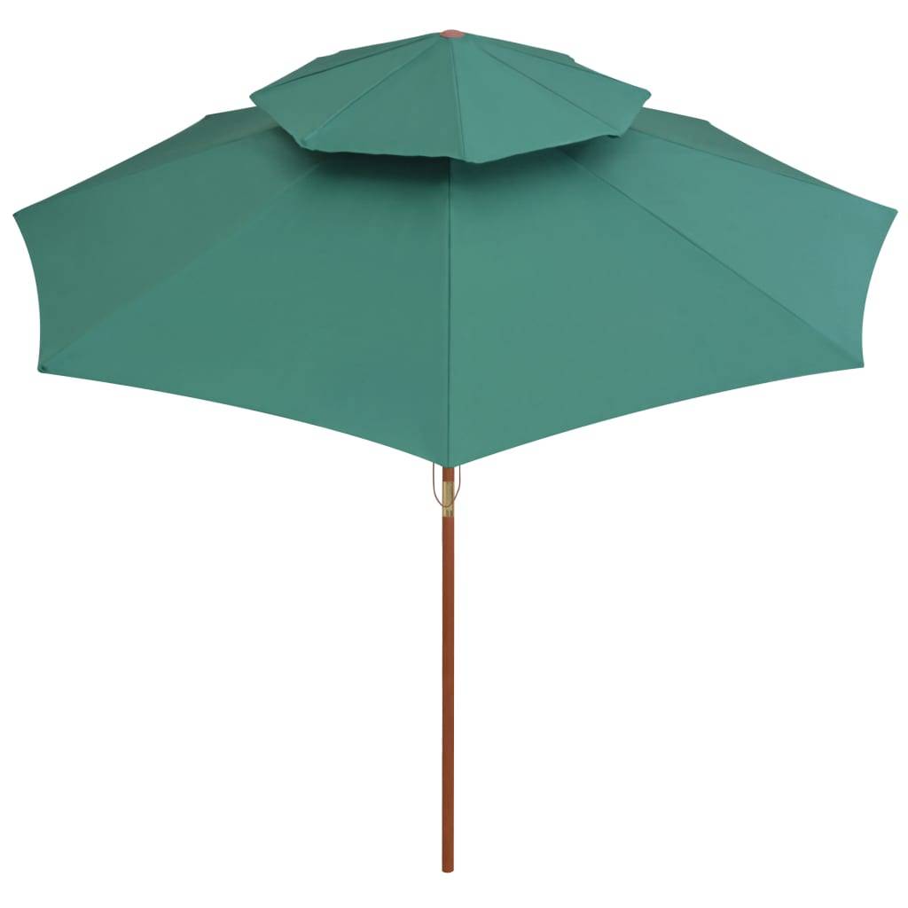 Parasol bois vert 270 x 270 x 259 cm - PANGIVO - Jardiland