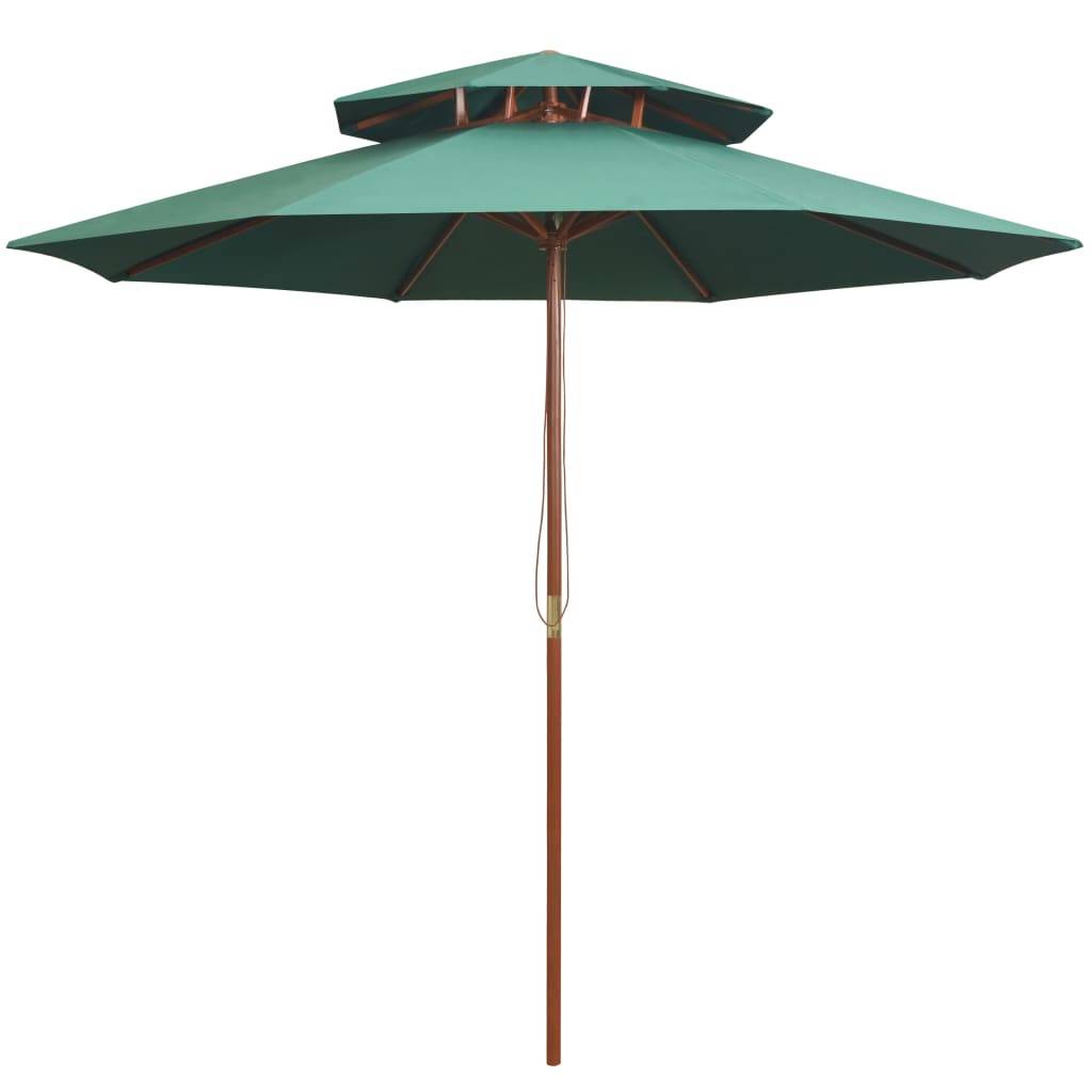 Parasol bois vert 270 x 270 x 259 cm - PANGIVO - Jardiland