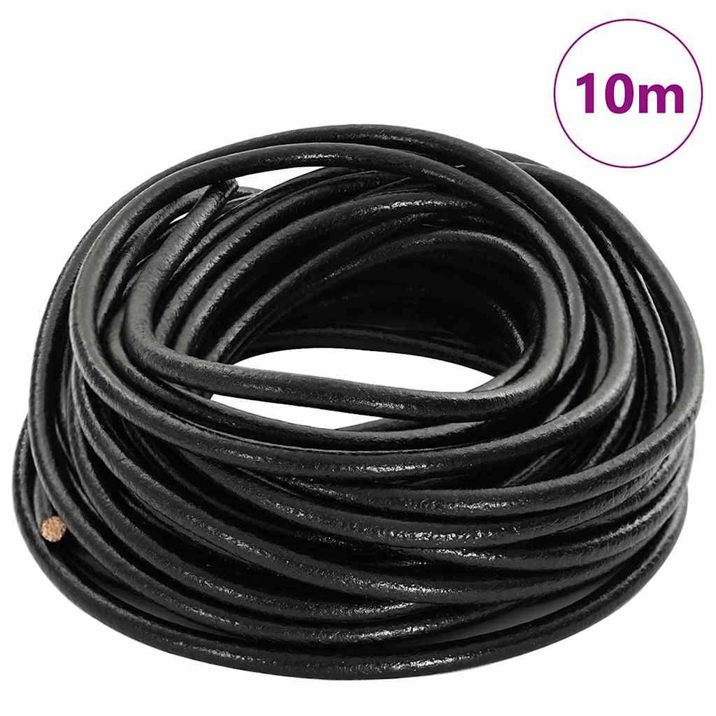 Corde en Cuir Noir Ø4 mm x 10 m Cuir Maison Chic - Jardiland