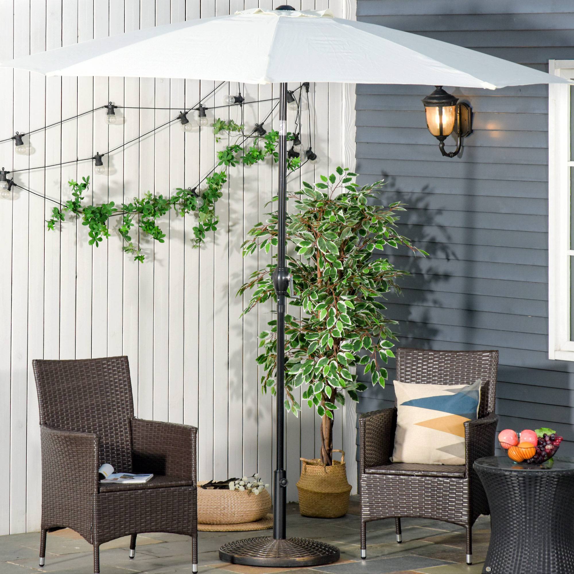 Pied de parasol en ciment et résine pour terrasse avec adaptateurs ...