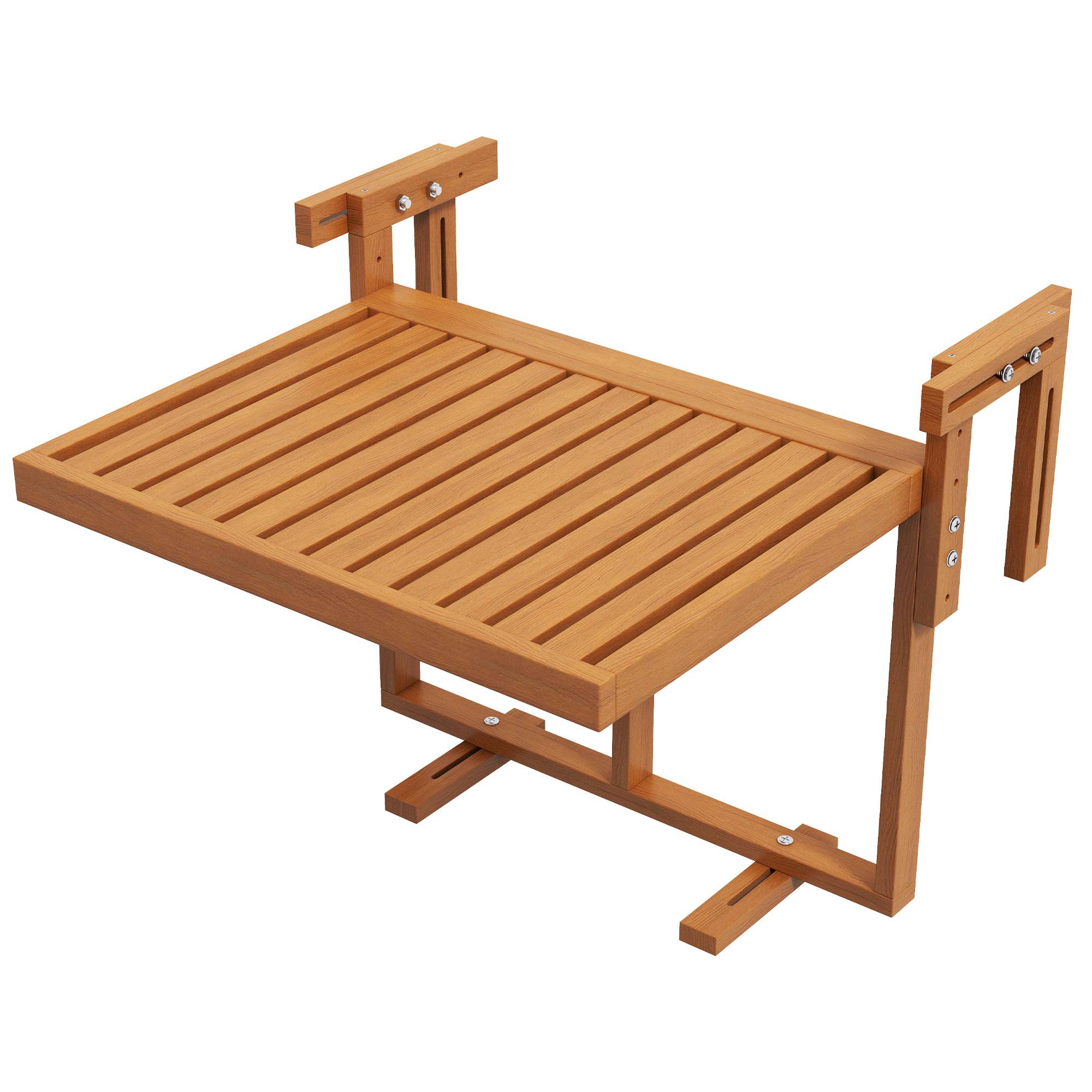 Table de balcon pliante bois naturel 68 x 65 x 55 cm - PANGIVO - Jardiland