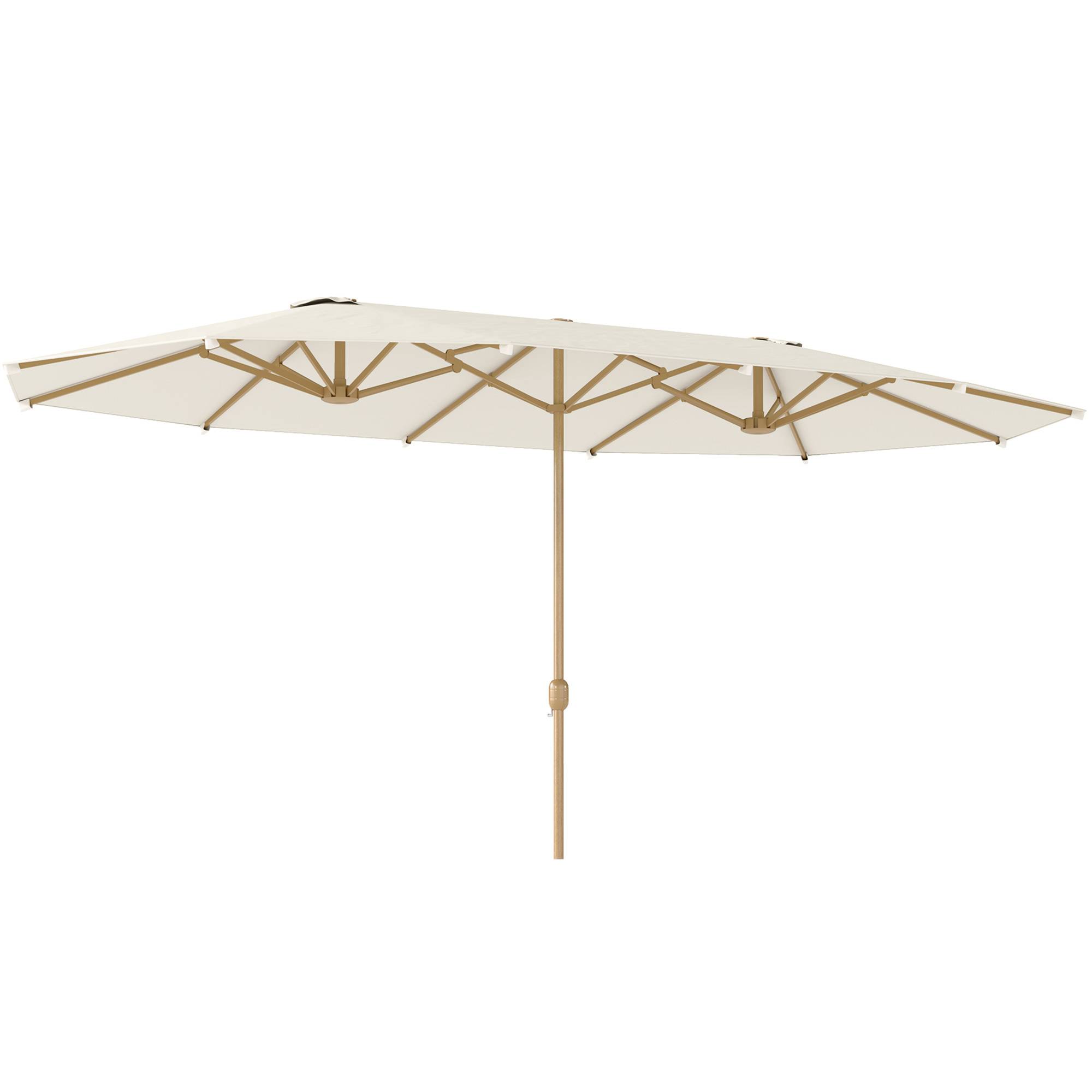 Parasol de jardin double 455 x 265 cm rectangulaire, manivelle, poteau ...