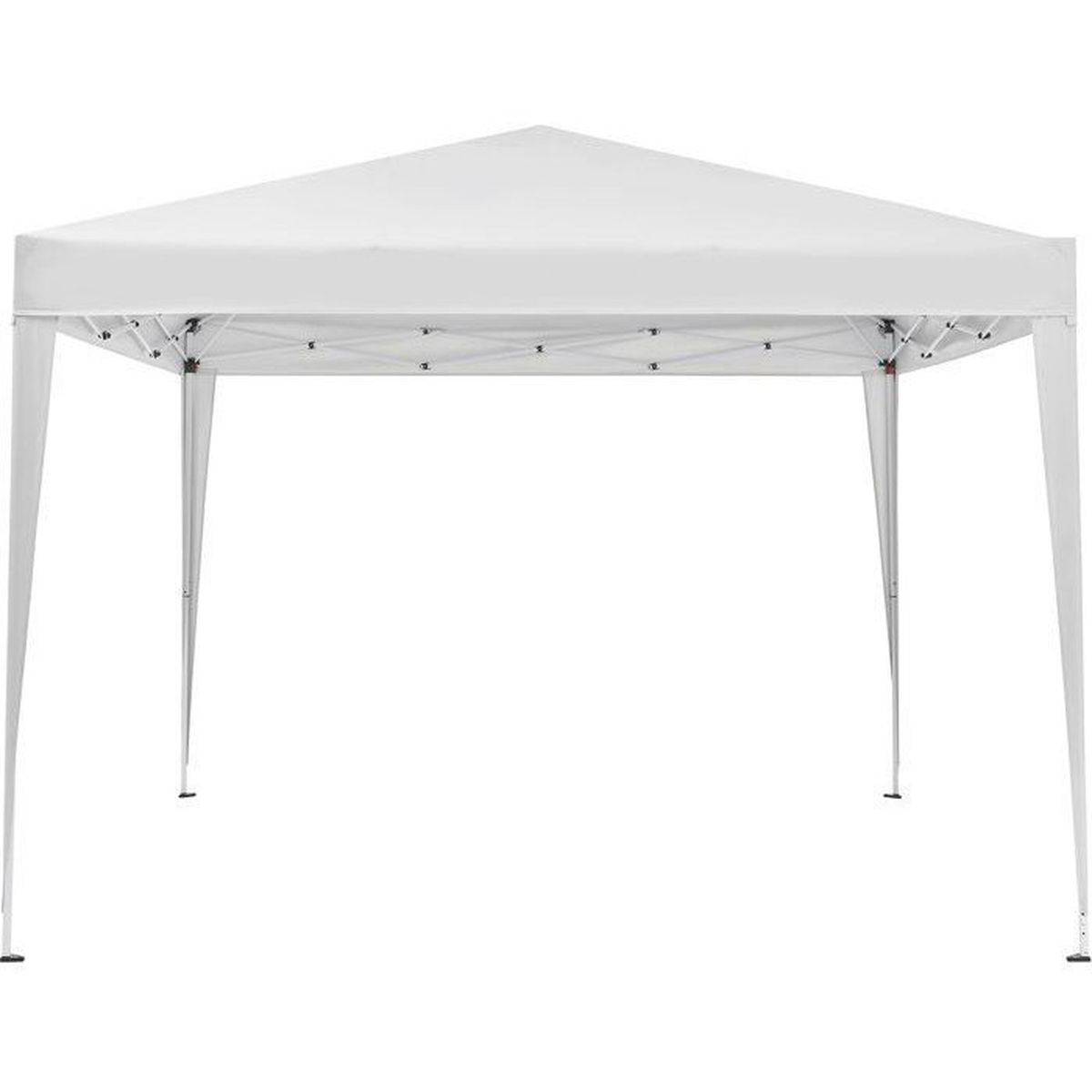 Tonnelle de jardin pliante BORNEO 3 x 3 m, structure acier blanche ...