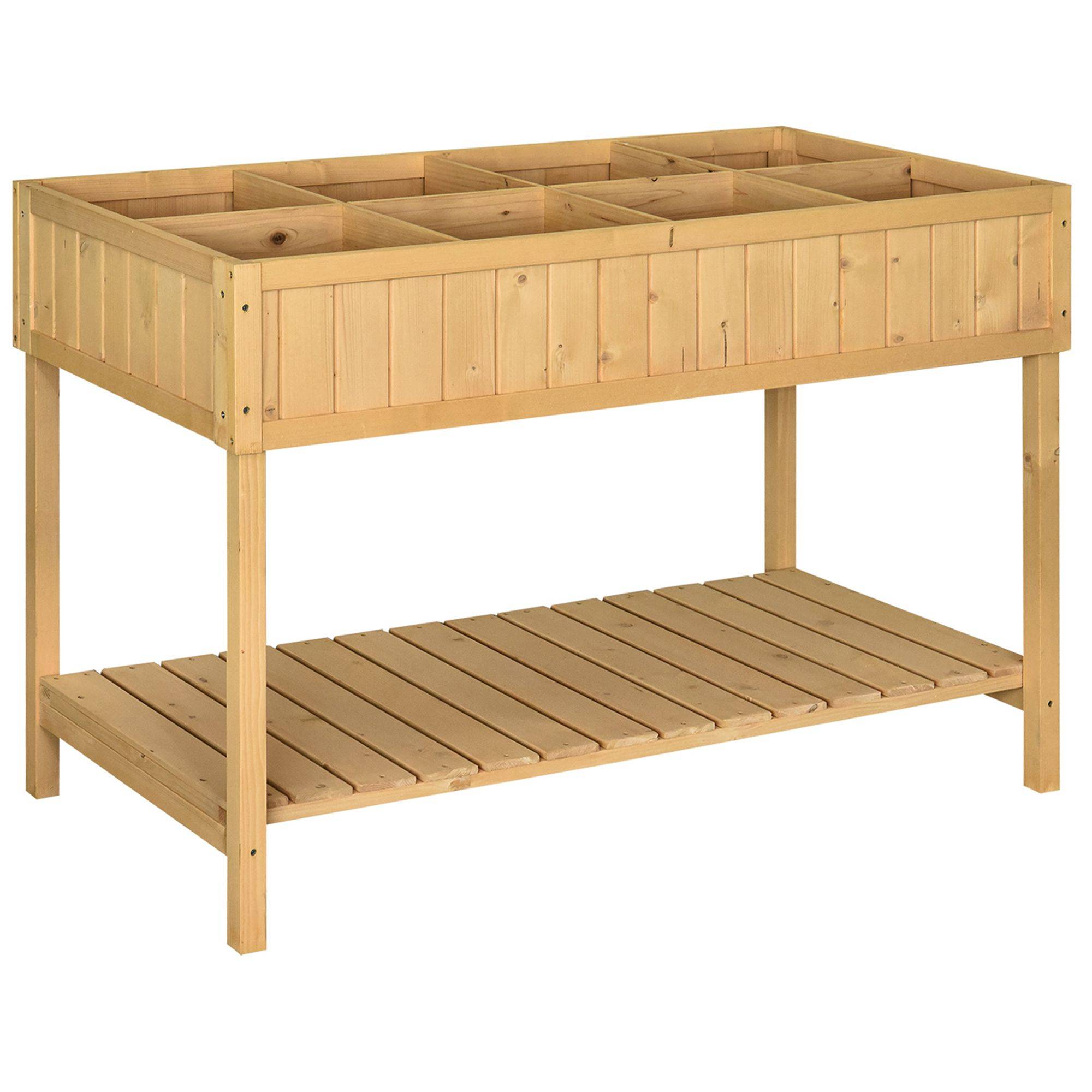 Jardinière sur pieds bois de sapin naturel 110 x 46 x 76 cm - PANGIVO ...