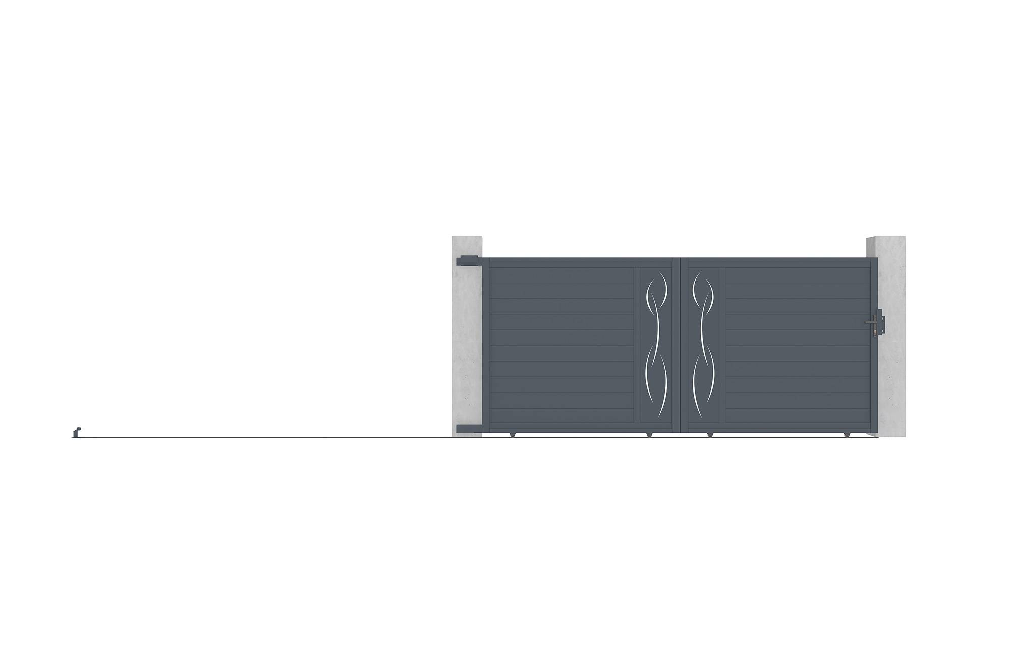 Portail coulissant 4 m LIFE H.180 cm + 2 poteaux H.190 cm aluminium ...