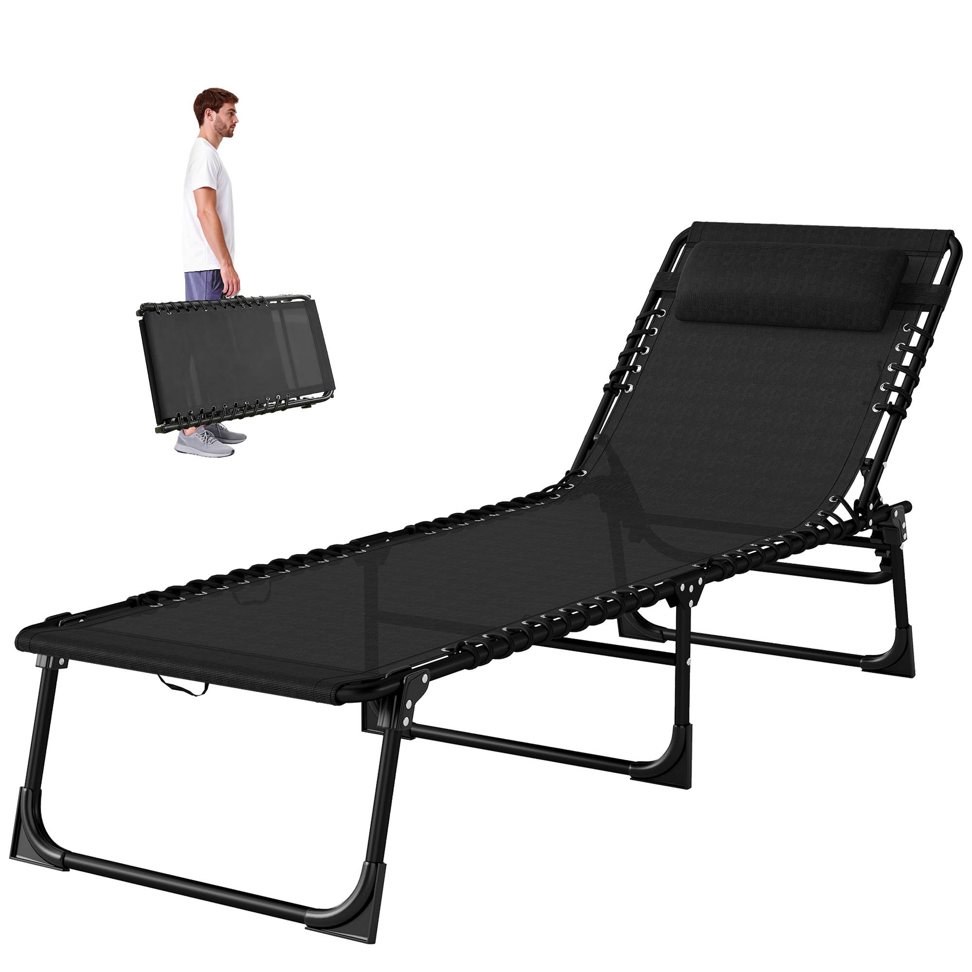 Bain de Soleil transat Pliable Dossier inclinable Multi-Positions 189 x ...