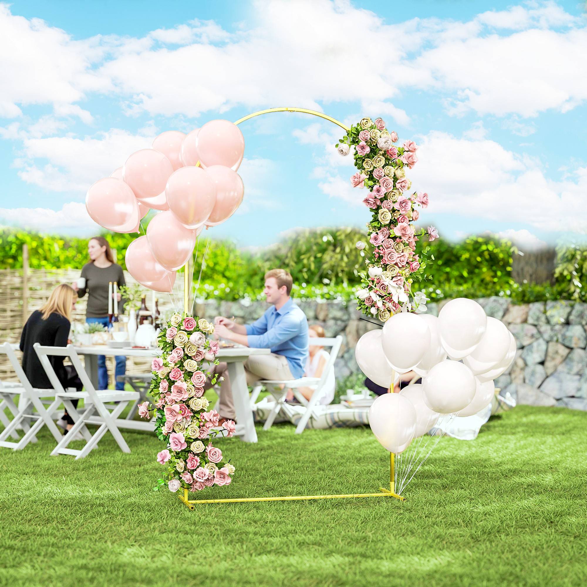 Arche de jardin métal doré 120 x 40 x 220 cm - PANGIVO - Jardiland