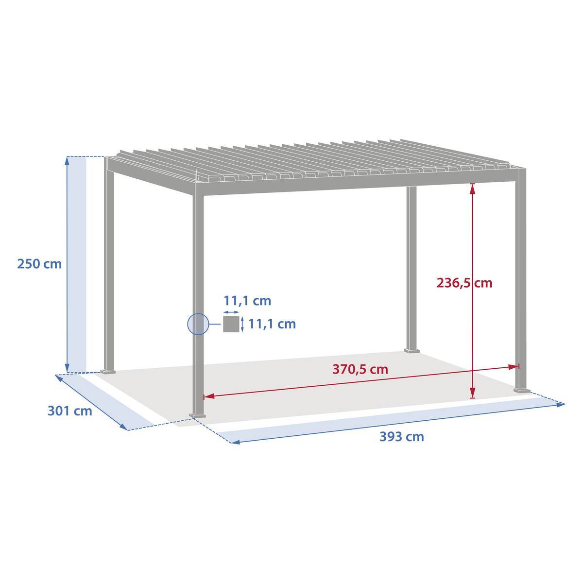 Pergola bioclimatique autoportante Evora 4x3m miel Hespéride - Jardiland